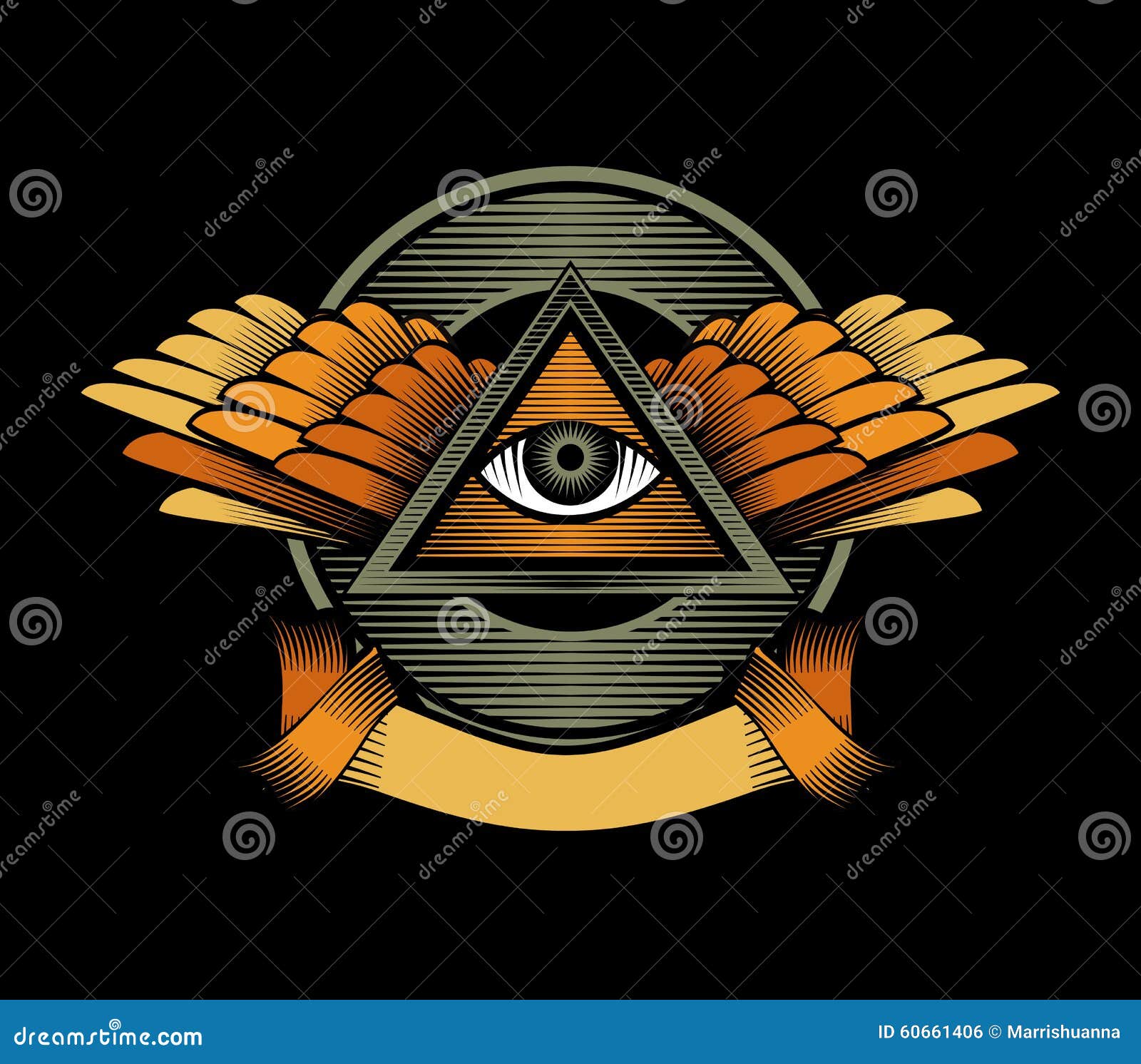 Ojos con las alas ilustración del vector. Ilustración de aislado - 60661406