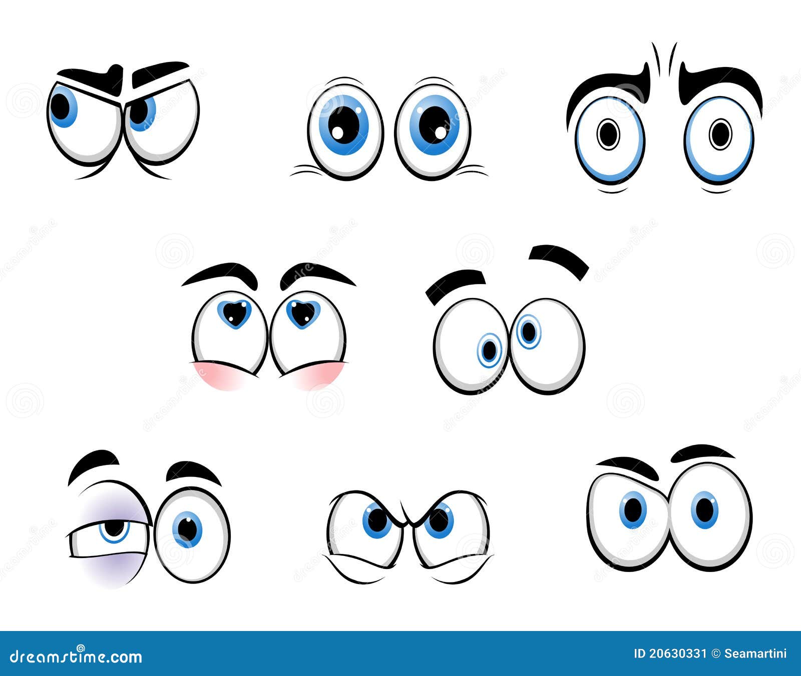 Ojos de la historieta ilustración del vector. Ilustración de facial ...