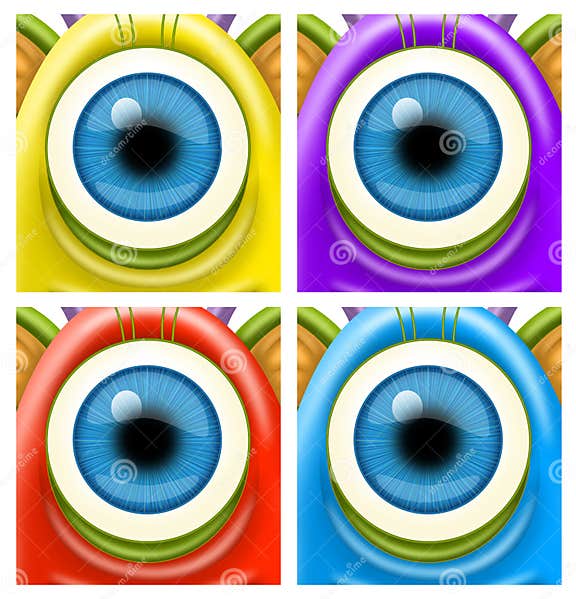 Ojos de los monstruos stock de ilustración. Ilustración de azul - 62242392