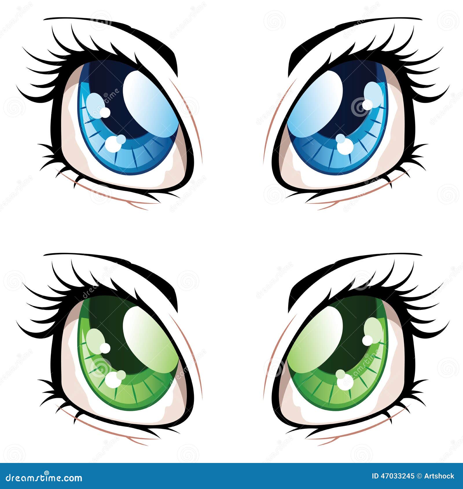 Ojos Del Estilo Del Animado Ilustración del Vector - Imagen: 47033245