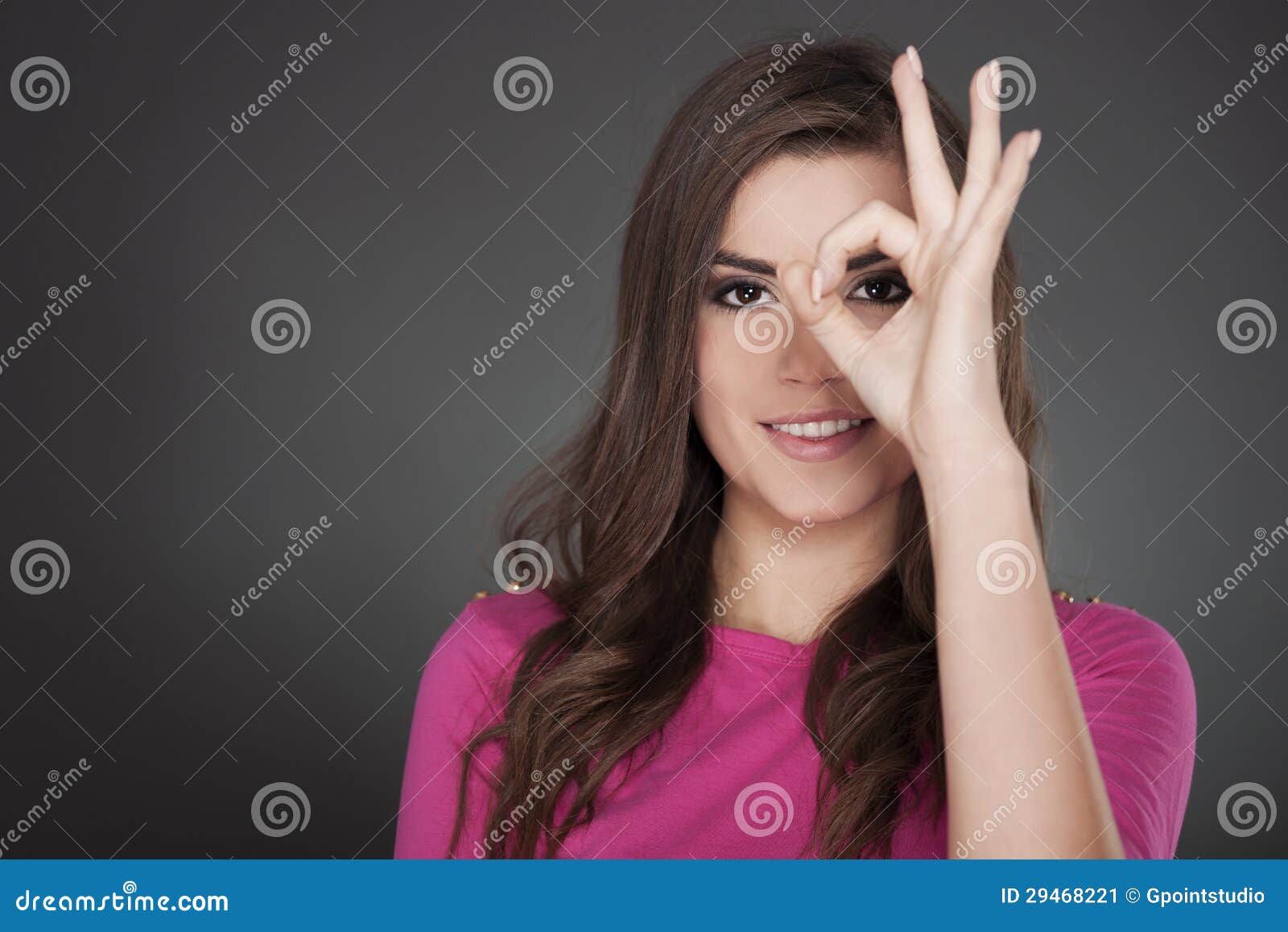 OK! stock image. Image of looking, brown, blouse, curly - 29468221