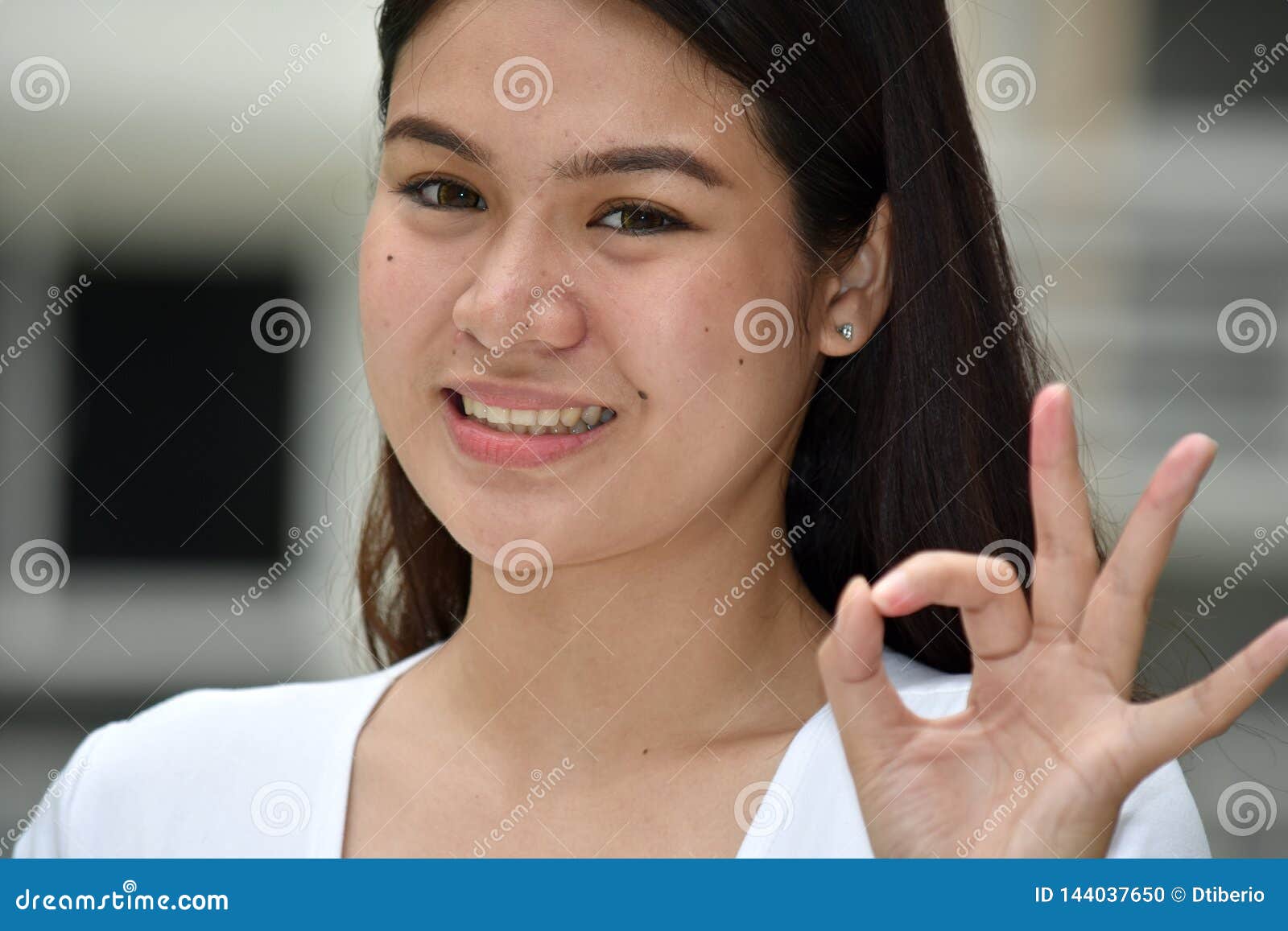 Ok Attractive Diverse Female Stock Photo - Image of cute, diversity ...