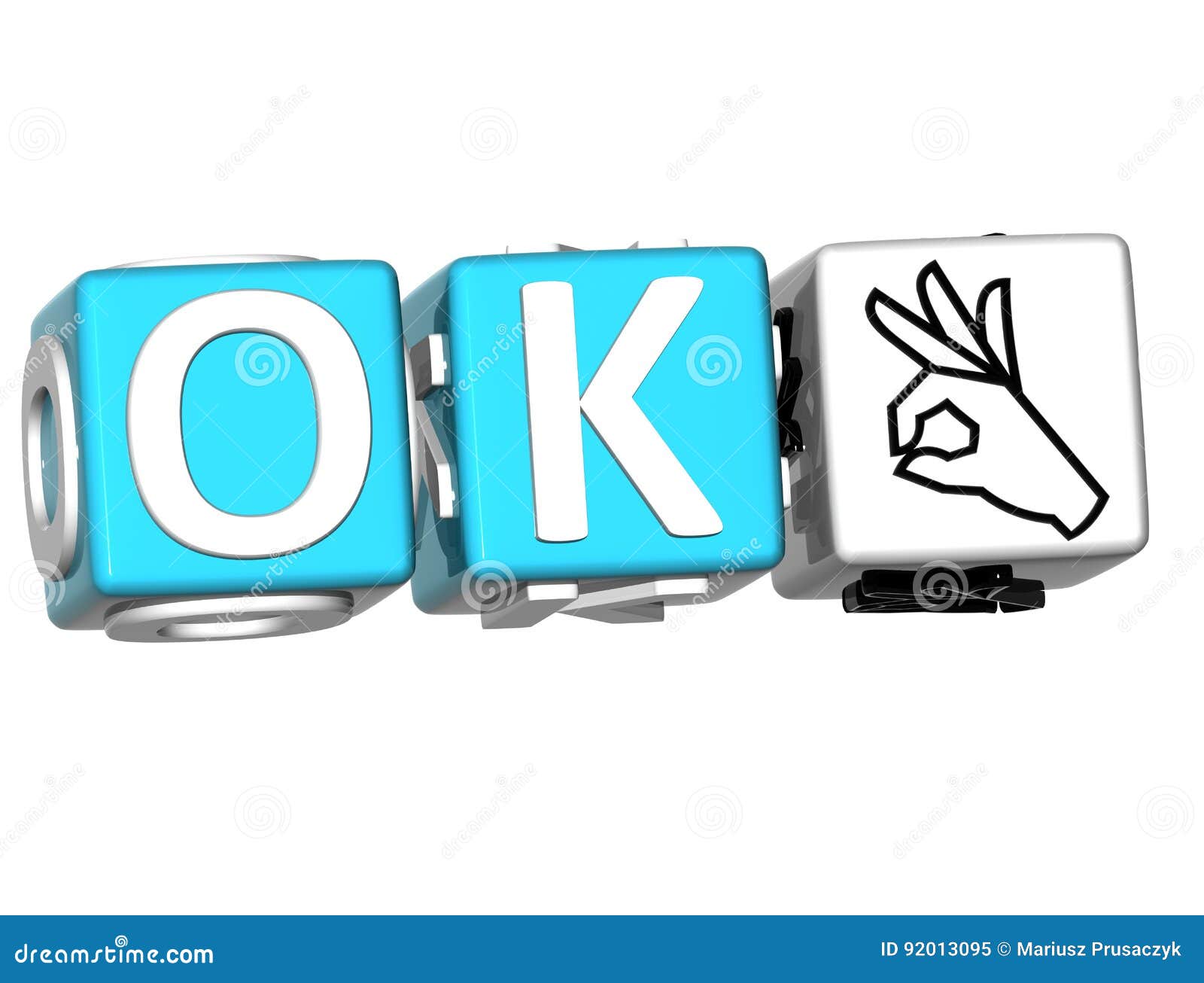 OK Blue Sign on a White Background. Stock Illustration - Illustration ...