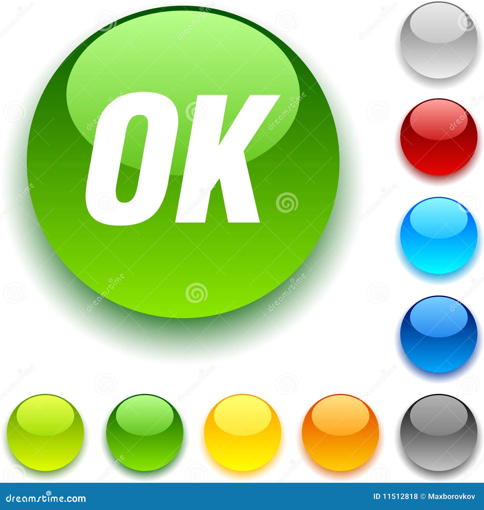 Ok button. stock vector. Illustration of plastic, bright - 11512818