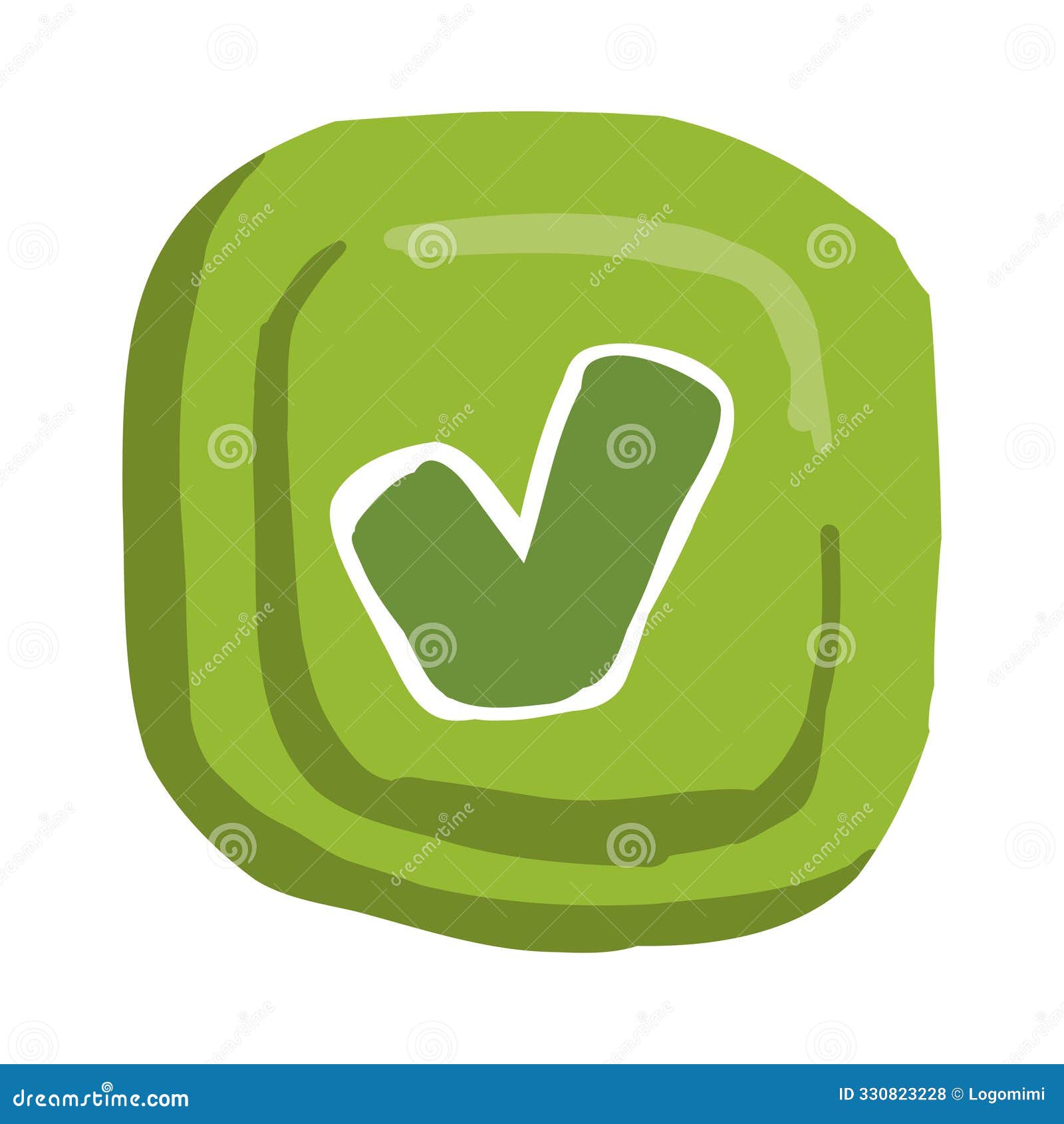 Ok Button in Cartoon Doodle Style, Mobile App Asset, Video Game Ui ...