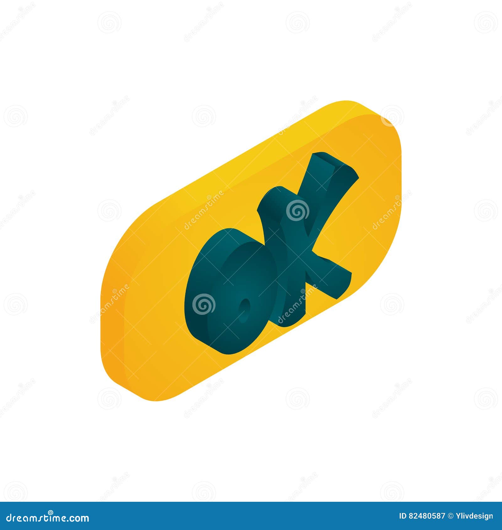 Ok Button Icon, Isometric 3d Style Stock Vector - Illustration of enter ...