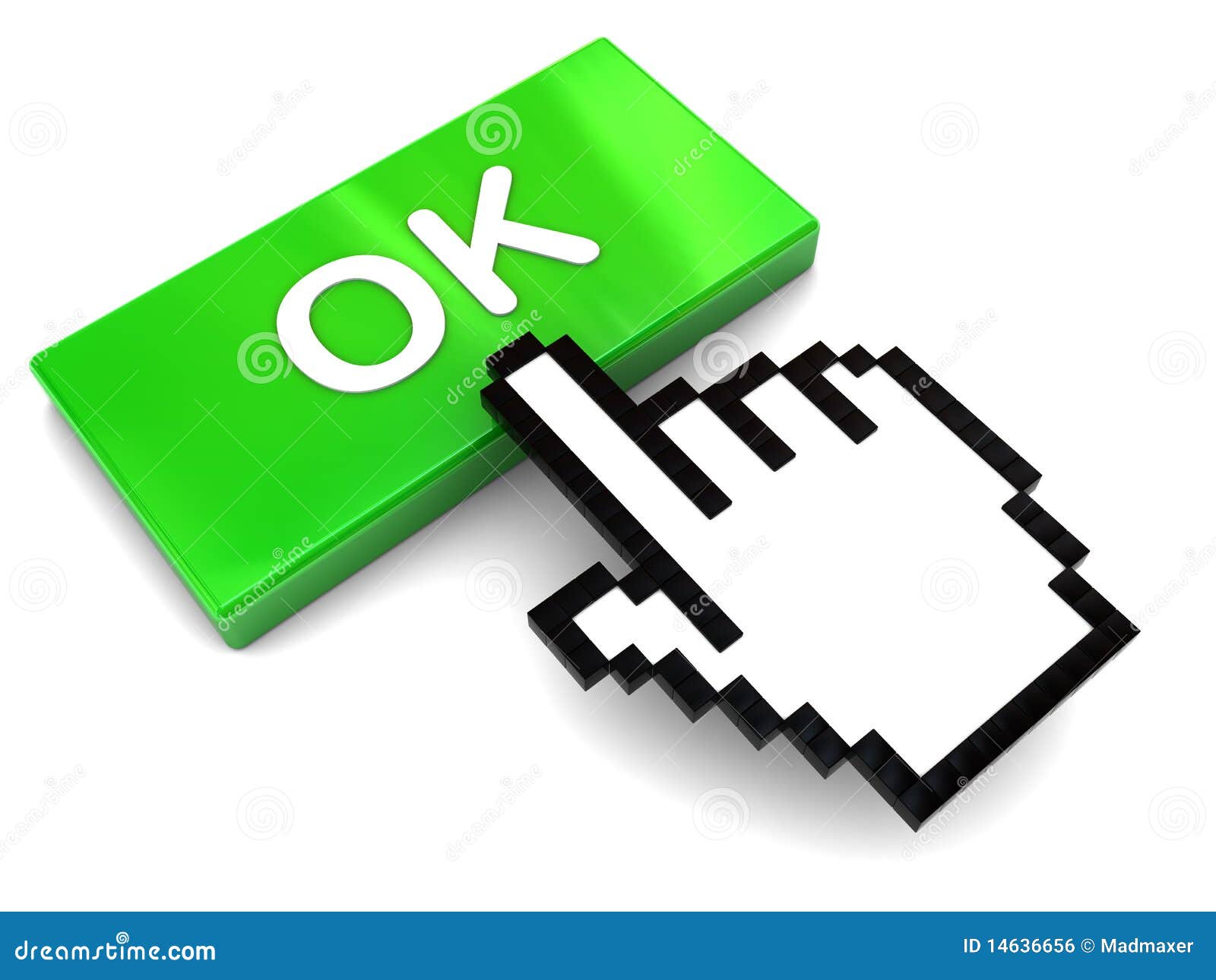 Ok button push stock illustration. Illustration of beginnings - 14636656