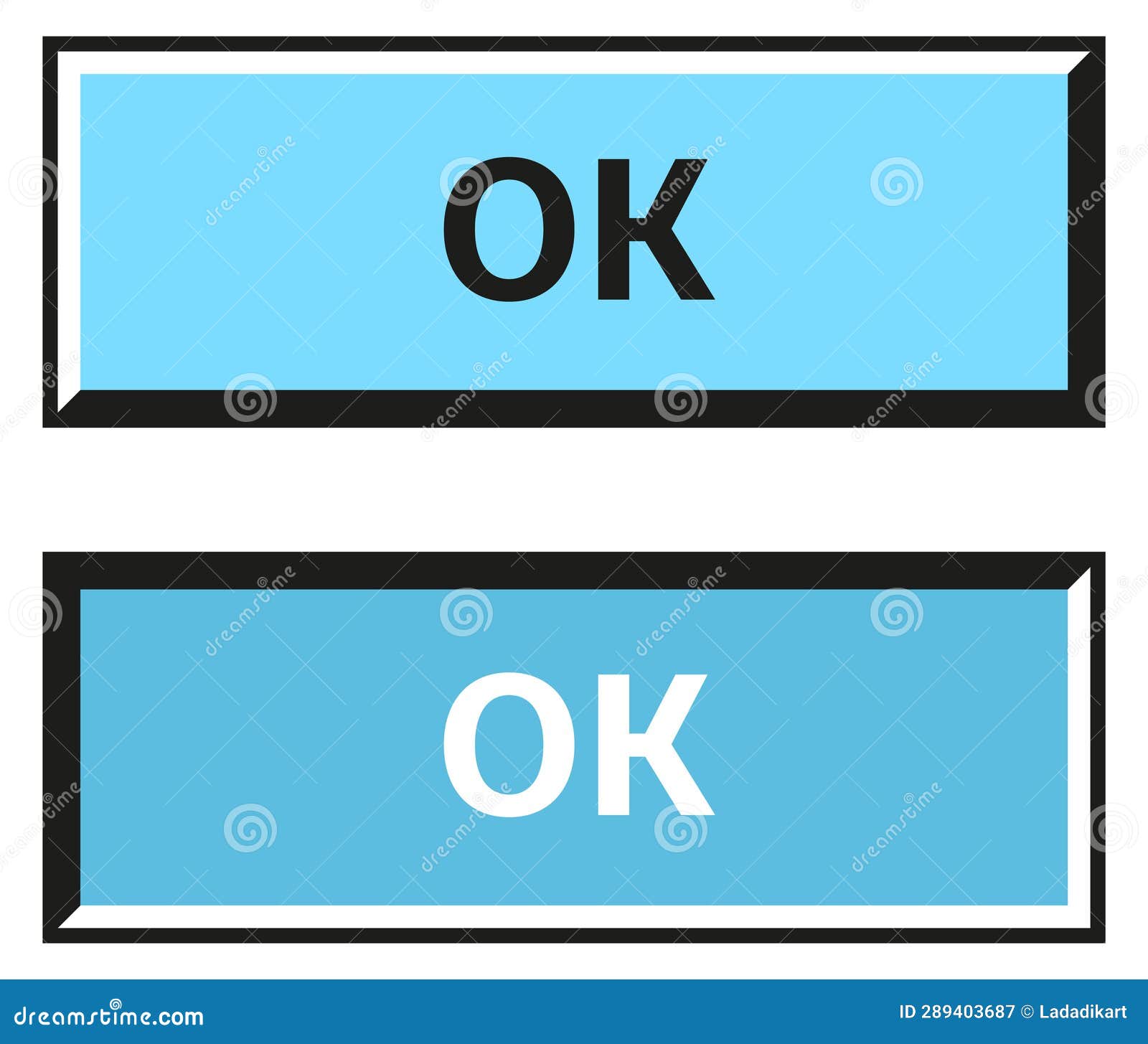 Ok Button Template. Retro Style Pressed Element Stock Illustration ...