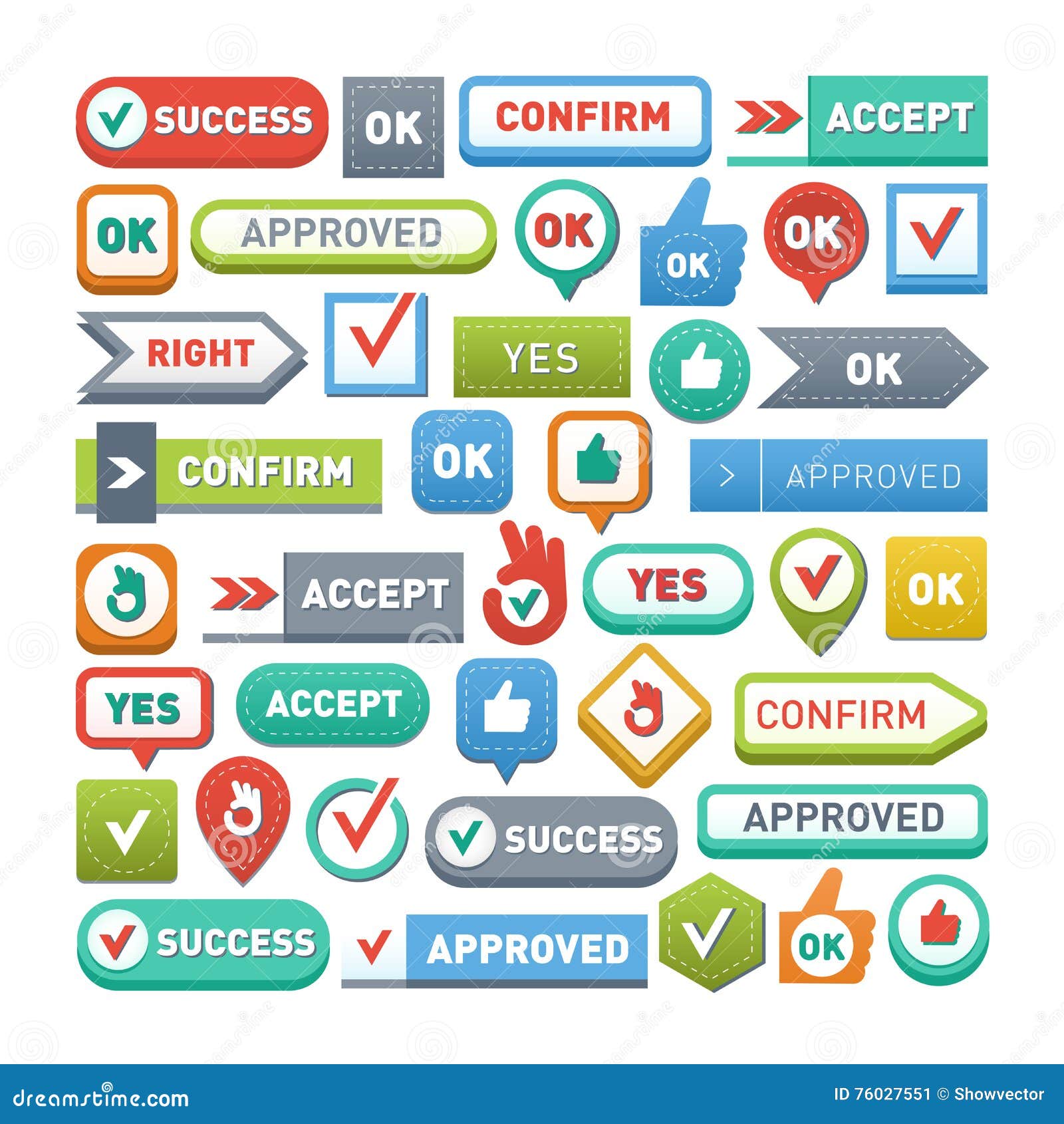 Ok button vector stock vector. Illustration of cancel - 76027551