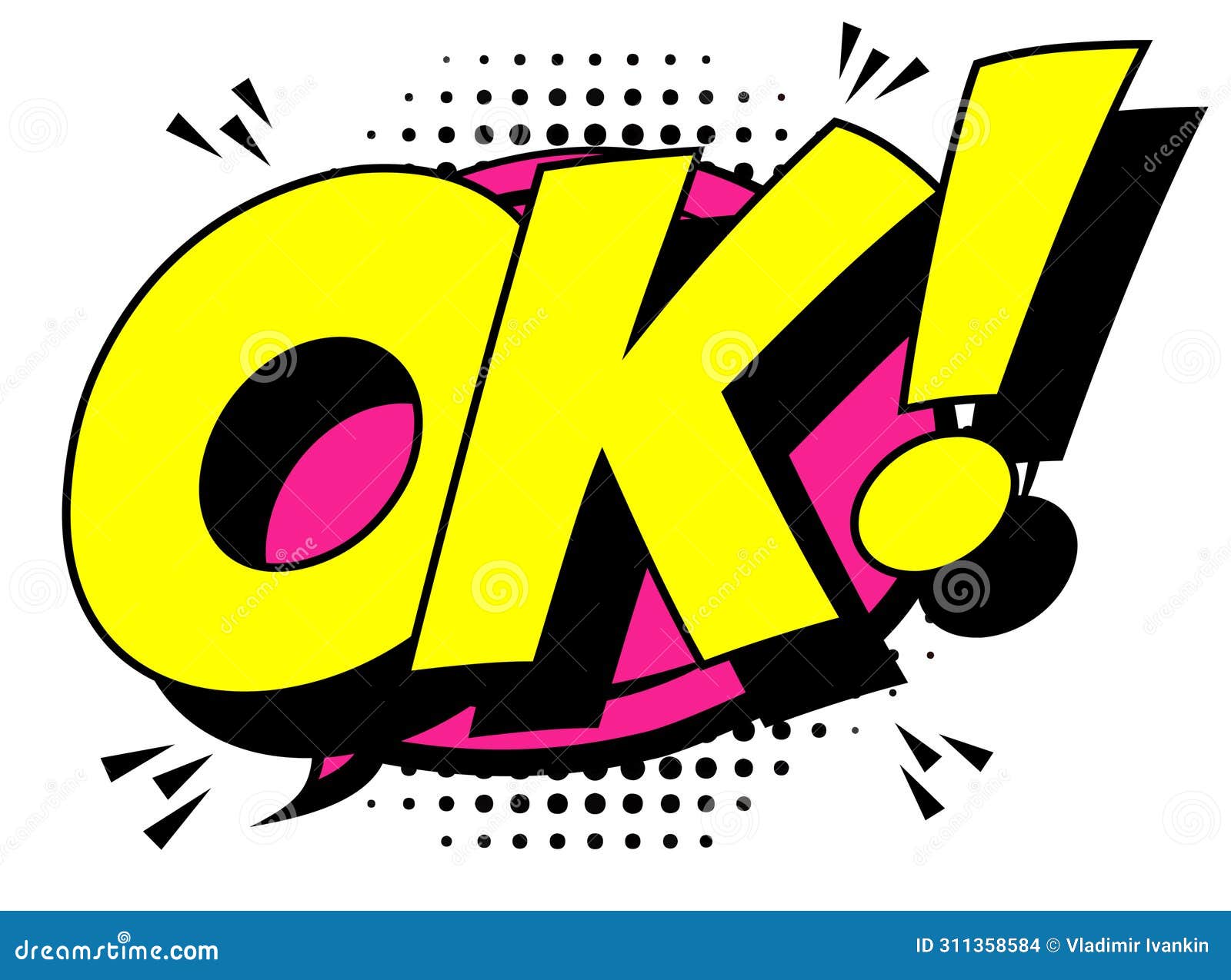 Ok Comic Text Pop Art Background Stock Illustration - Illustration of ...