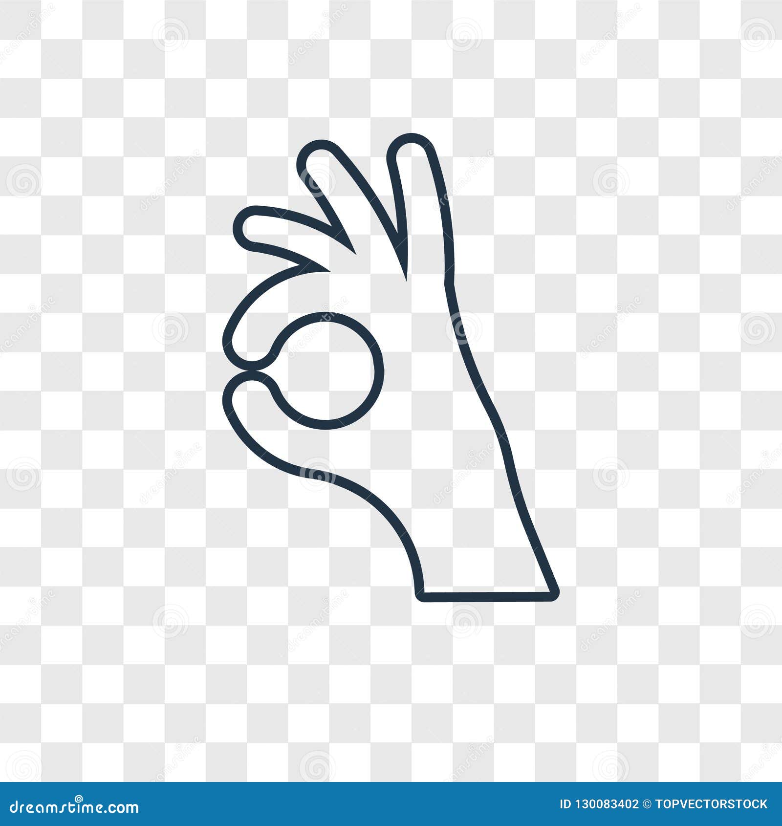 Ok Concept Vector Linear Icon Isolated On Transparent Background ...
