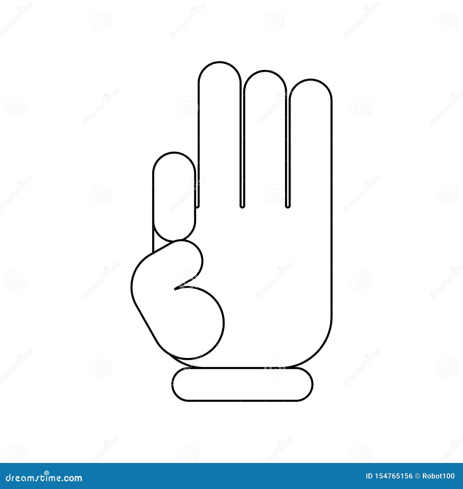 OK Finger Sign Isolated. Hand Symbol Vector Illustration Stock Vector ...