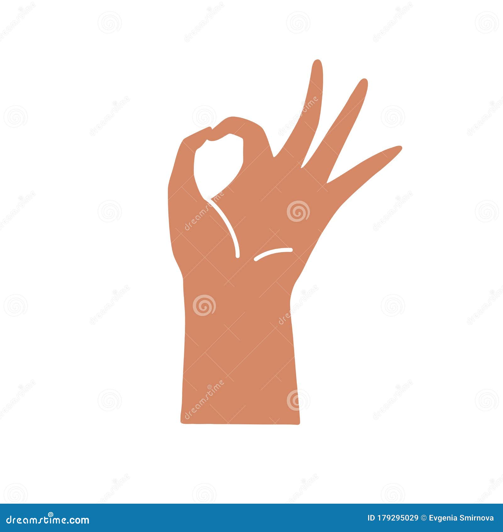 Ok Gesture, Hand Isolated Silhouette, Vector Illustration. Graphic ...