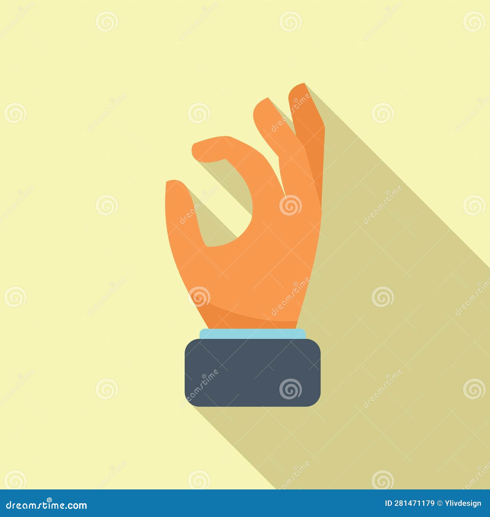 Ok Gesture Icon Flat Vector. Arm Pose Stock Illustration - Illustration ...