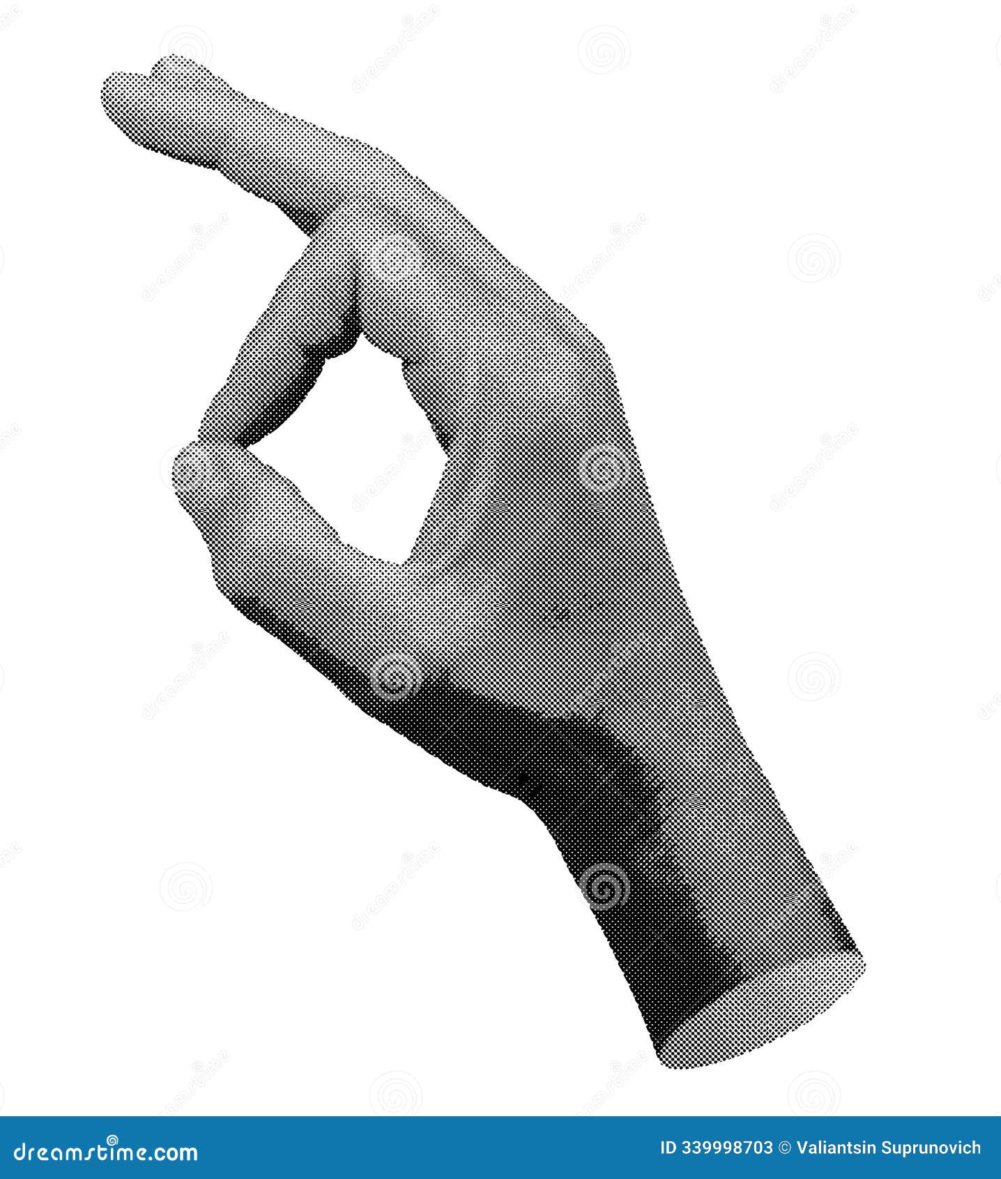 Ok Gesture Sign, Okay Gesture. Halftone Style Vector Isolated on White Background Stock Vector ...