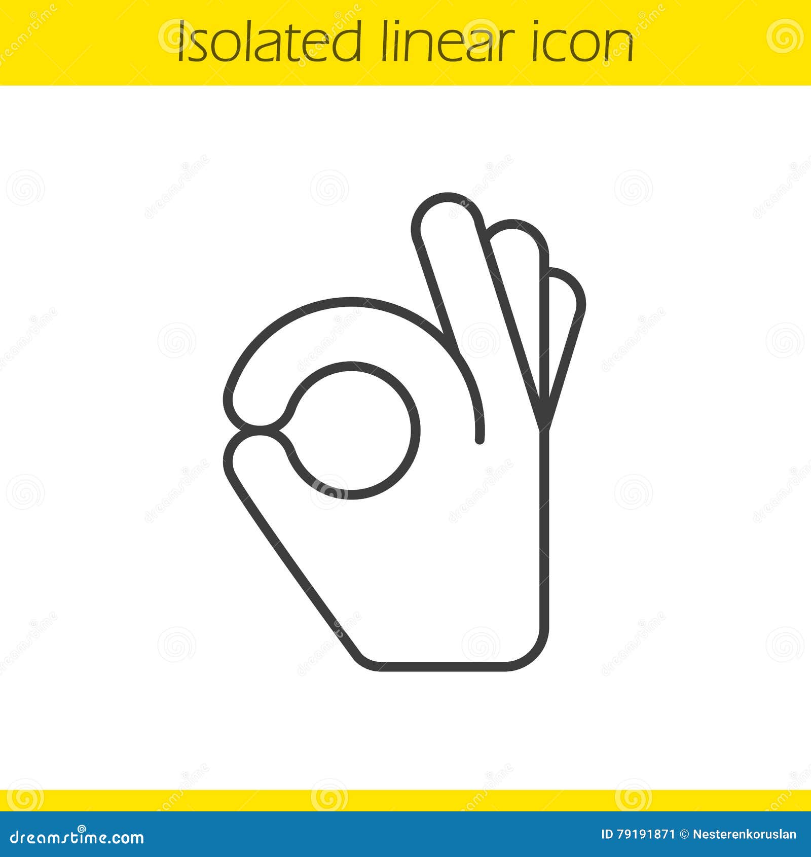 OK Hand Gesture Linear Icon Stock Vector - Illustration of items ...