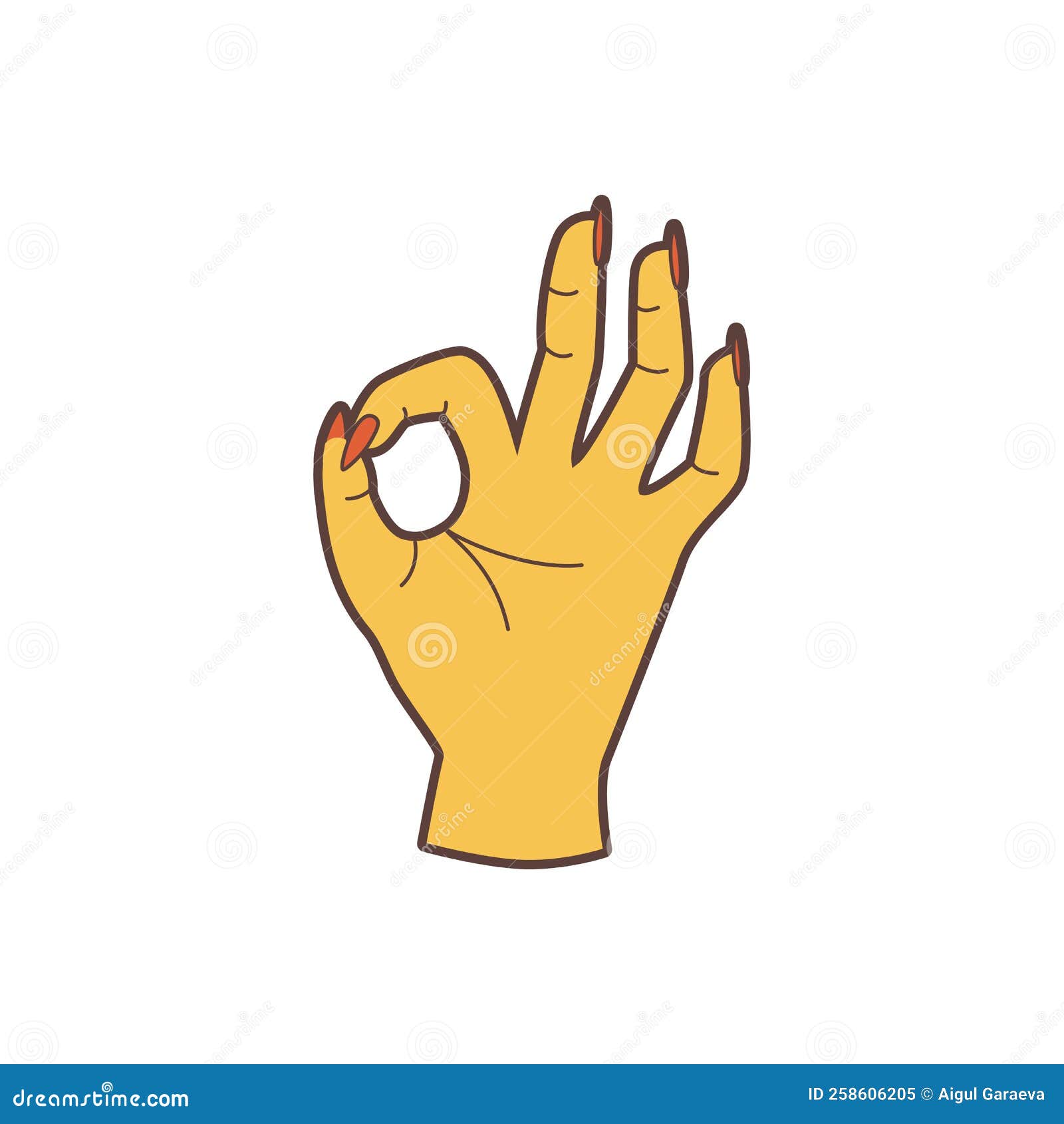 Ok hand gesture stock vector. Illustration of funky - 258606205