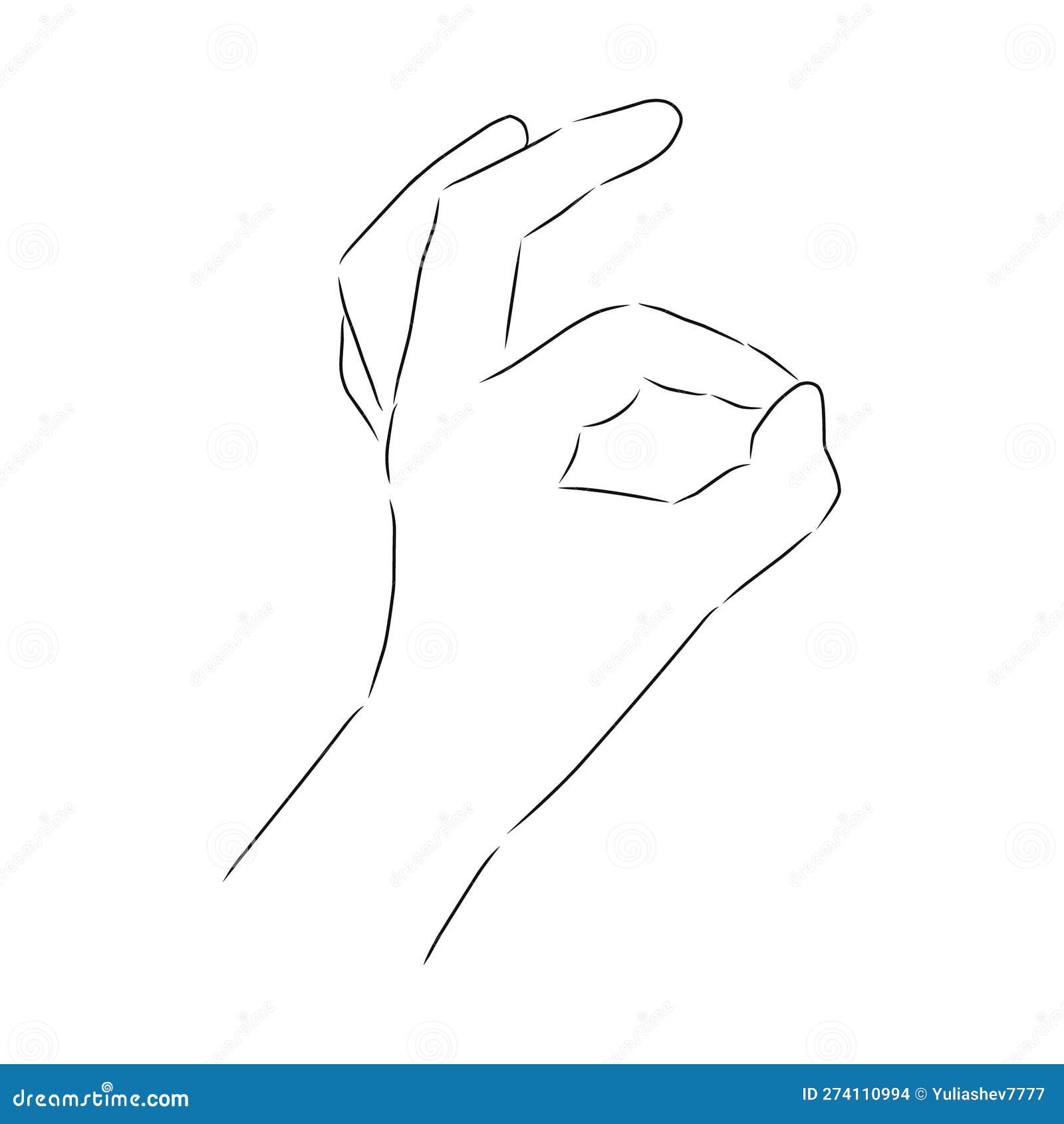 Ok hand gesture, vector stock vector. Illustration of confirm - 274110994