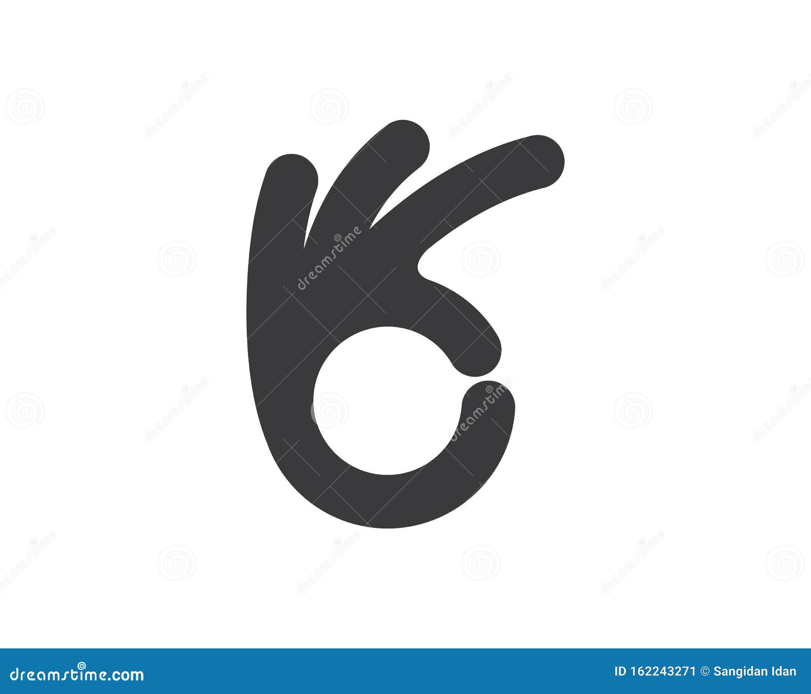 Ok Hand Gesture Vector Illustration Stock Vector - Illustration of ...