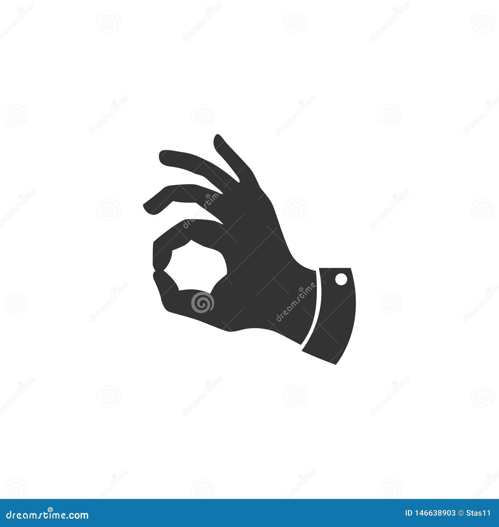 OK Hand Icon in Simple Design. Vector Illustration Stock Vector ...