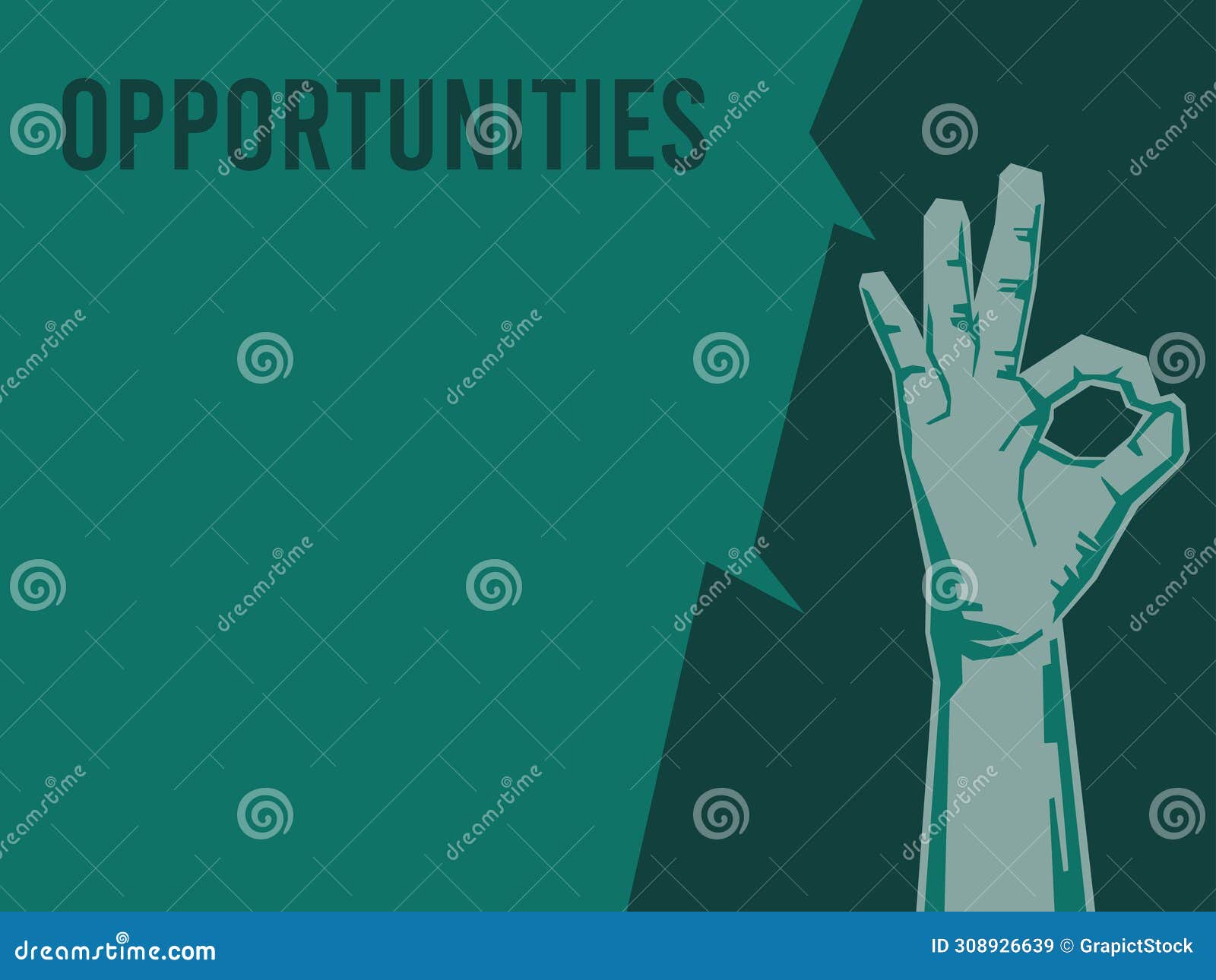 Ok Hand Sign of Opportunities with Text Space Stock Vector ...