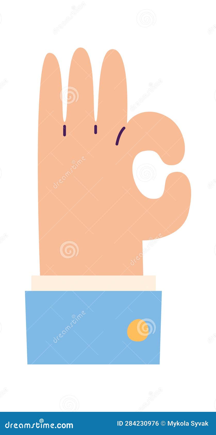 Ok Hand Sign stock vector. Illustration of symbol, gesture - 284230976