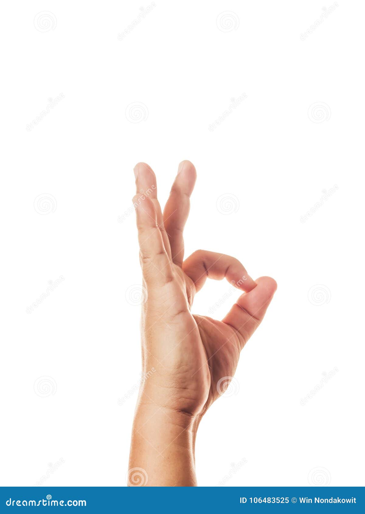 Ok hand sign on white stock image. Image of finger, isolated - 106483525