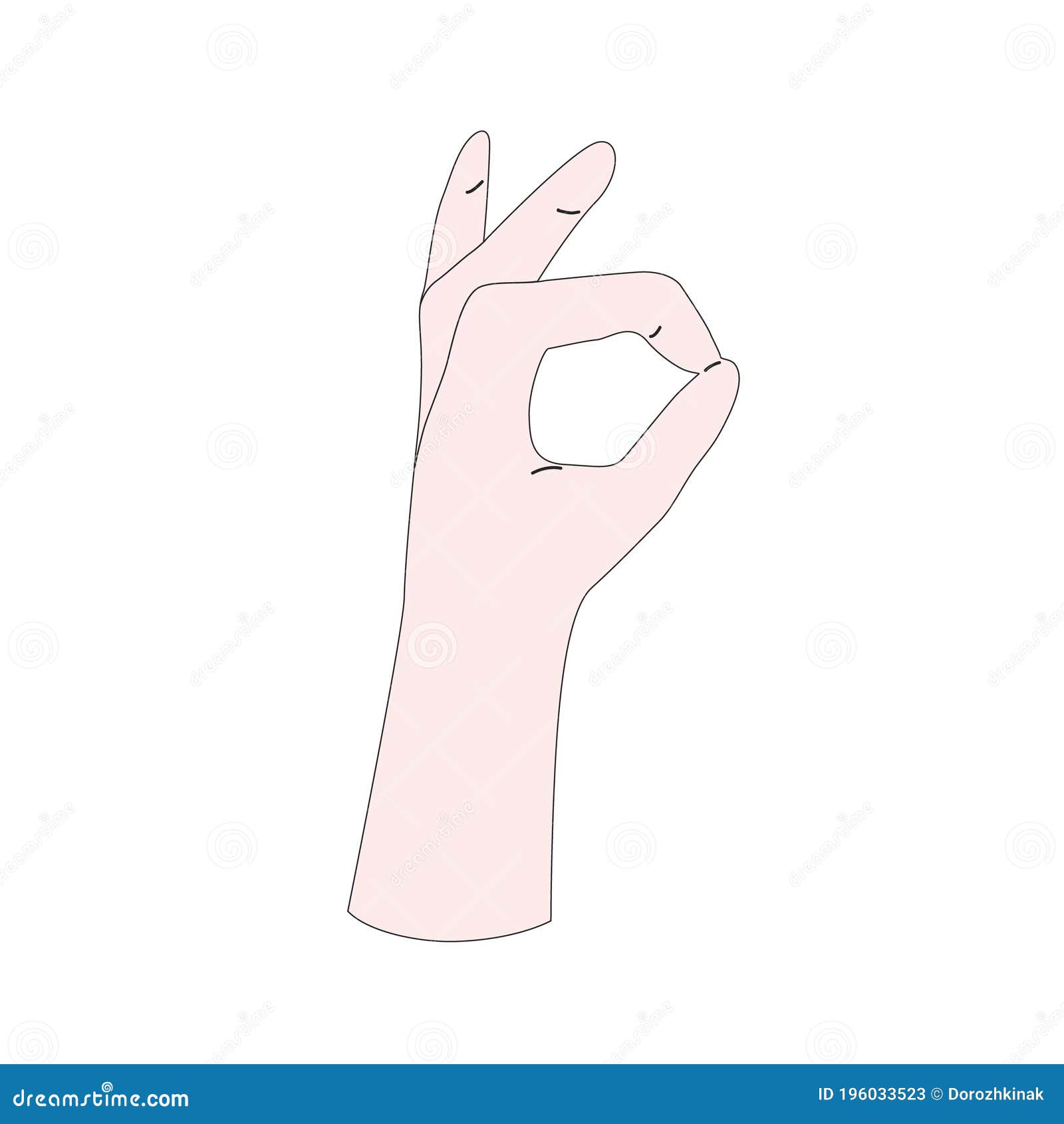 Ok hand symbol stock vector. Illustration of agreement - 196033523
