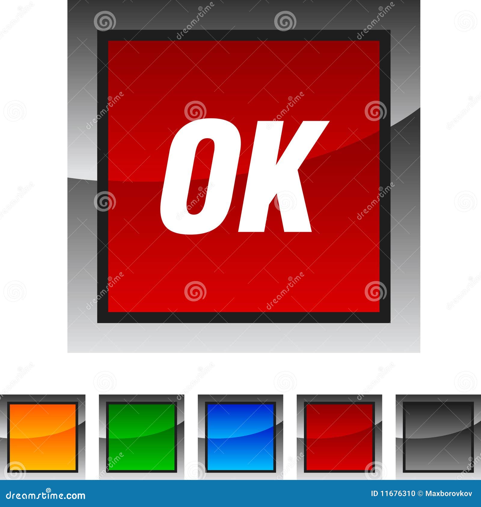 Ok icons. stock vector. Illustration of gray, orange - 11676310