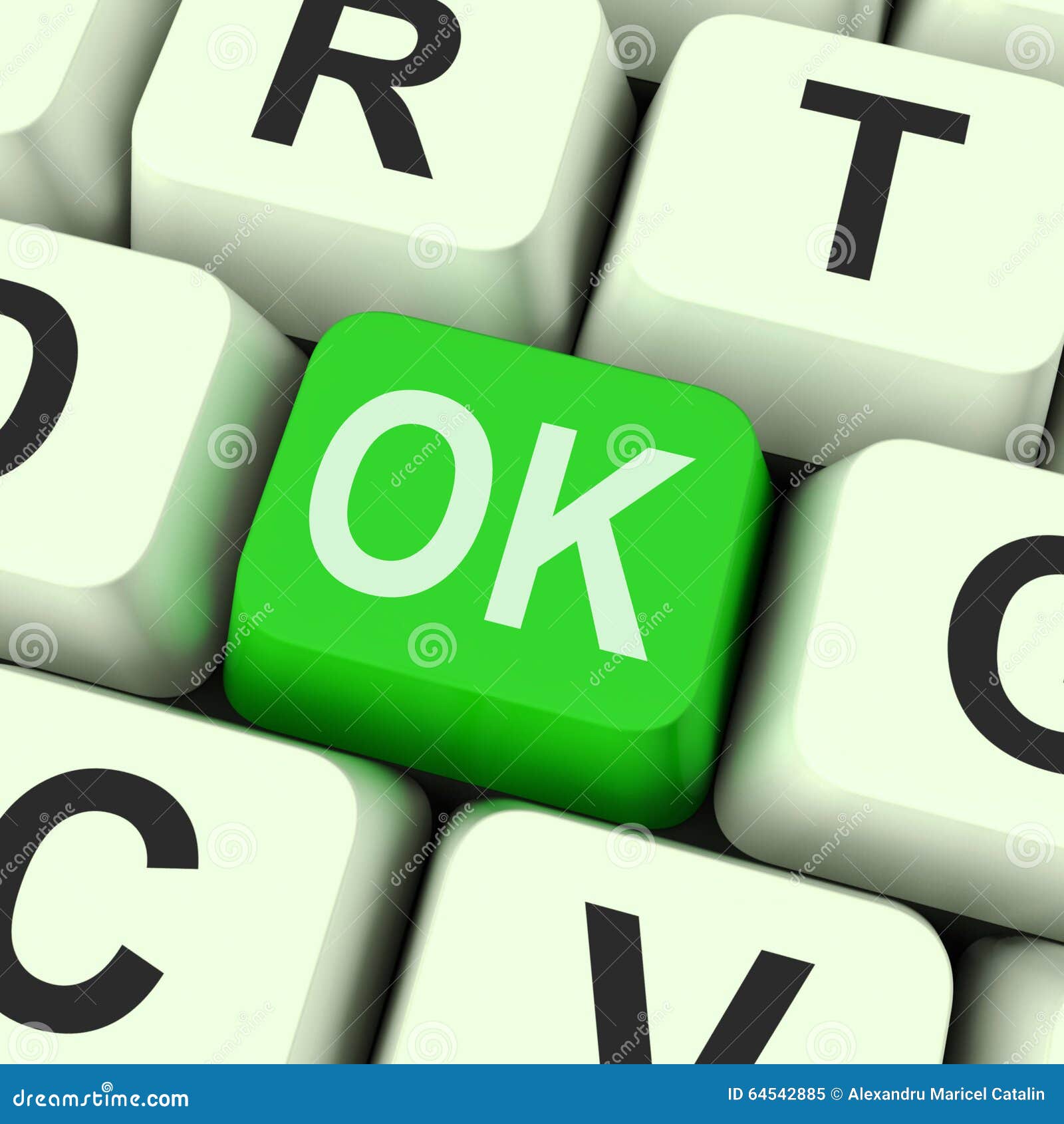 Ok Key Means Correct or Approval Stock Image - Image of verified ...