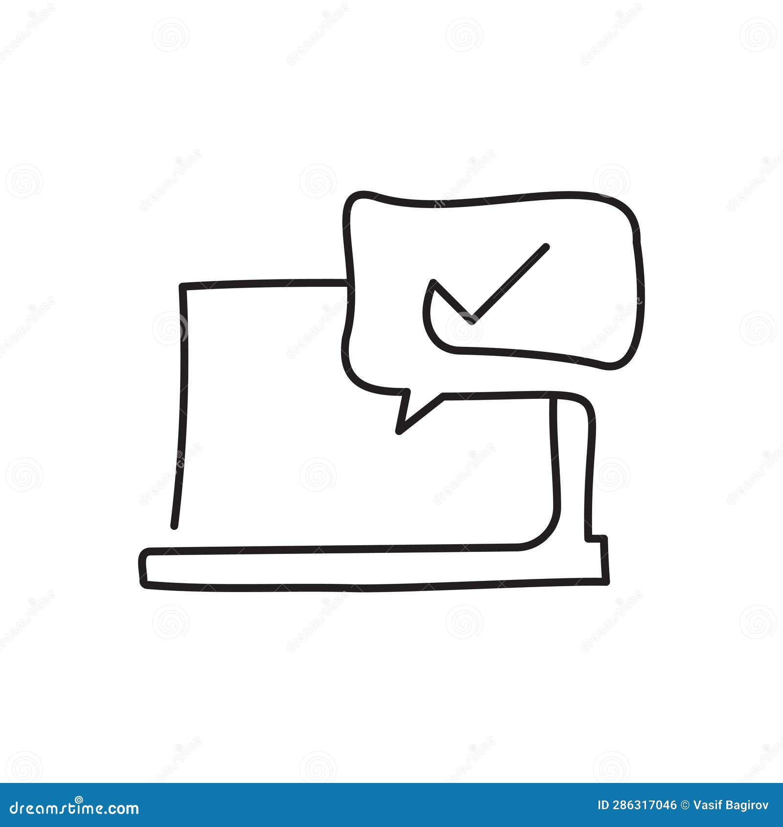 Ok Laptop One Line Icon, Yes Bubble One Line Icon. Simple One Line ...