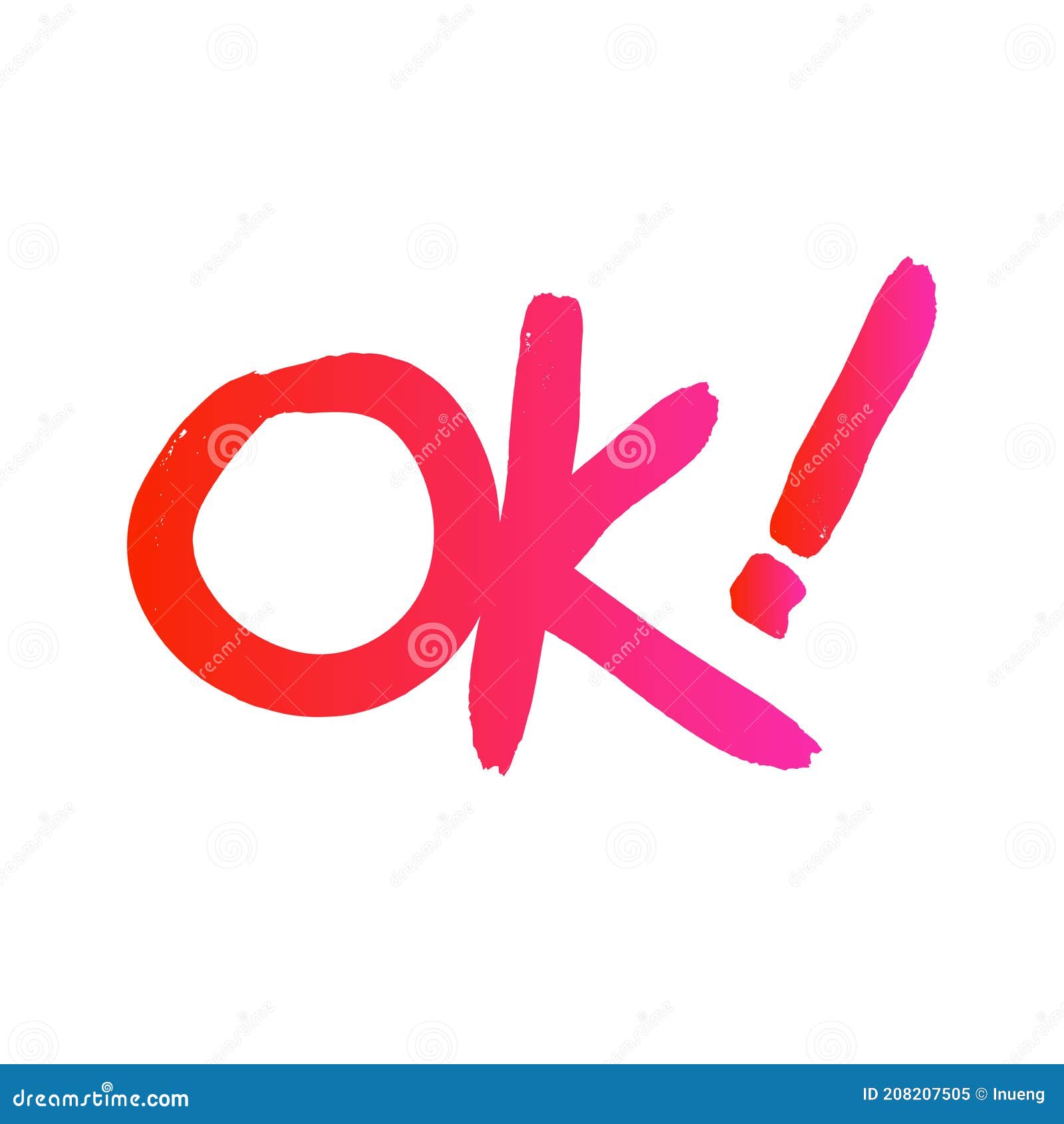 OK Lettering Brush Calligraphy. Hand Drawn Vector Lettering. Hand ...