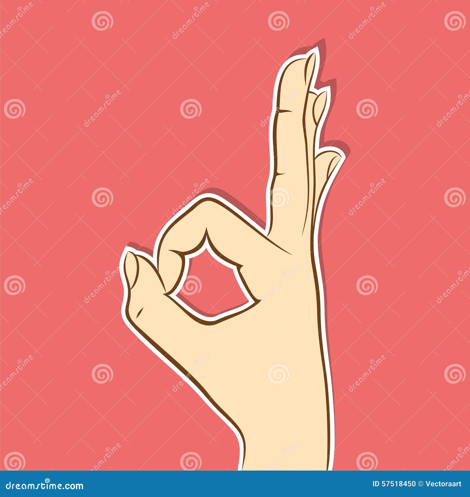 Ok message by hand concept stock vector. Illustration of concepts ...