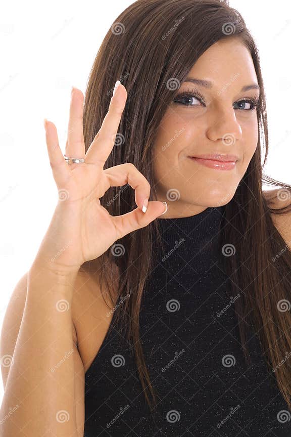 Ok model on white stock image. Image of color, face, female - 14751947