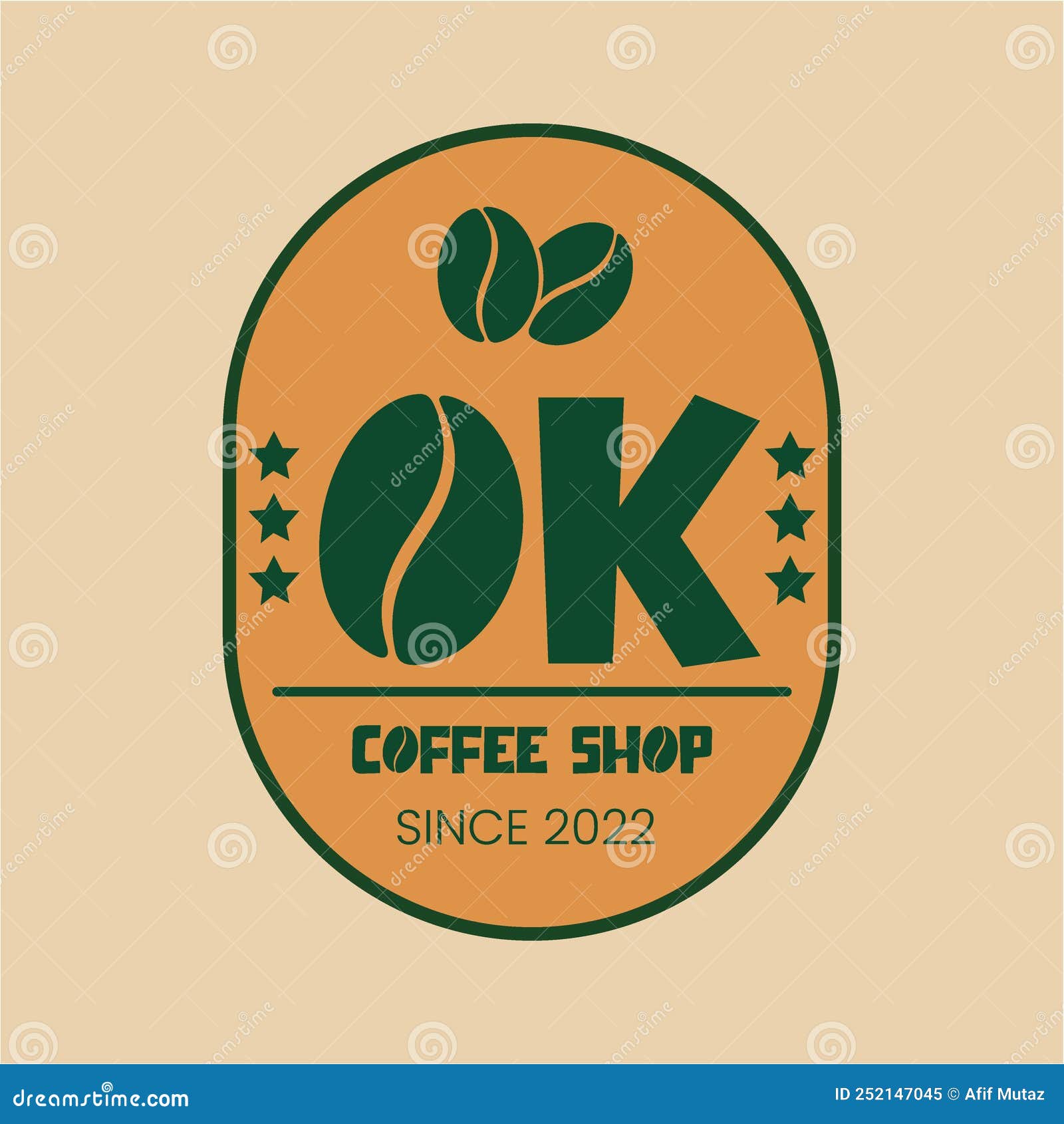 OK Modern Coffee Shop Logo Design High Quality Image Stock Vector ...