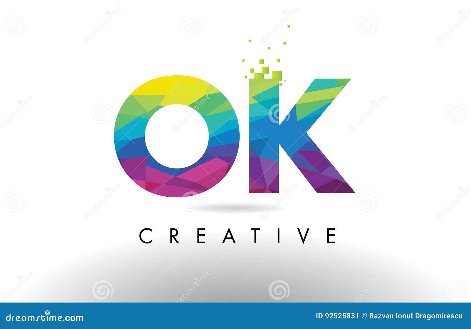 Ok O K Colorful Letter Origami Triangles Design Vector Stock Vector Illustration Of Page