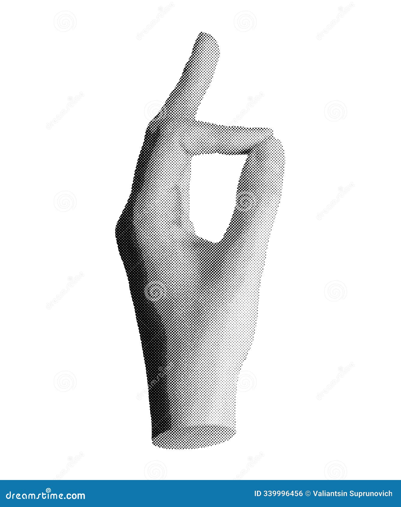OK, Okay Sign, Hand Gesture. Halftone Style Vector Isolated on White ...