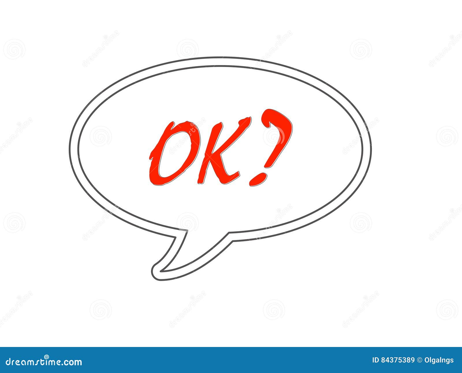 Ok question, red on white stock illustration. Illustration of ...