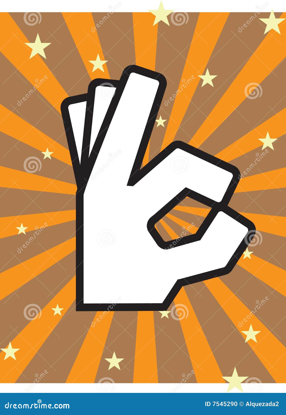 Ok sign stock illustration. Illustration of fine, yellow - 7545290