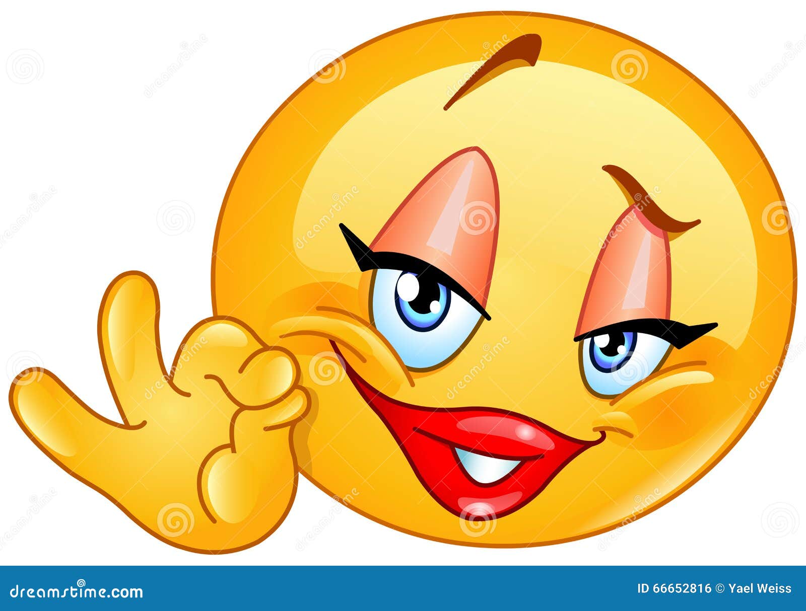 Ok Sign Female Emoticon Stock Vector - Image: 66652816