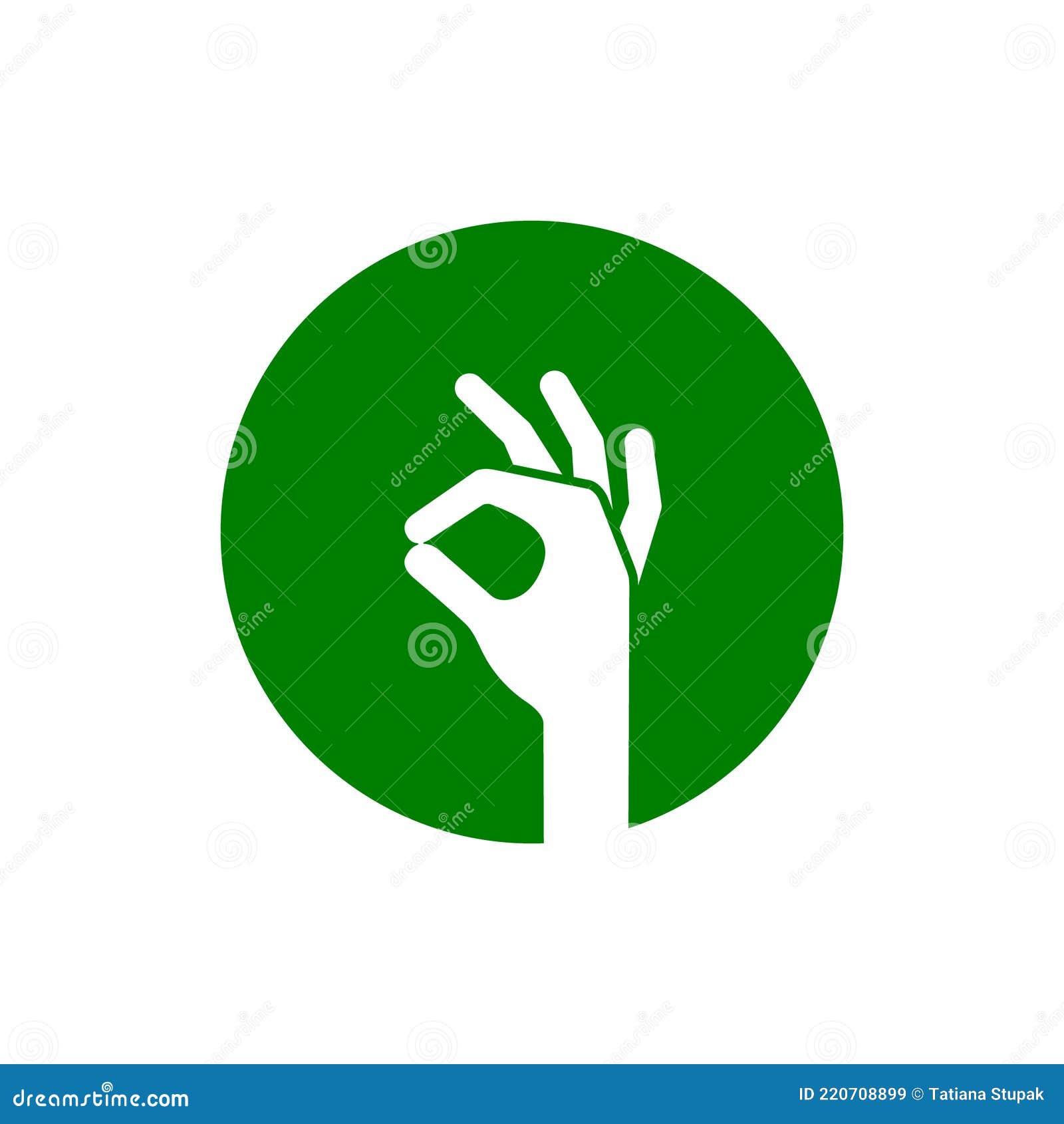 Ok Sign, Hand with Okay Symbol. Vector Flat Illustration Stock Vector ...