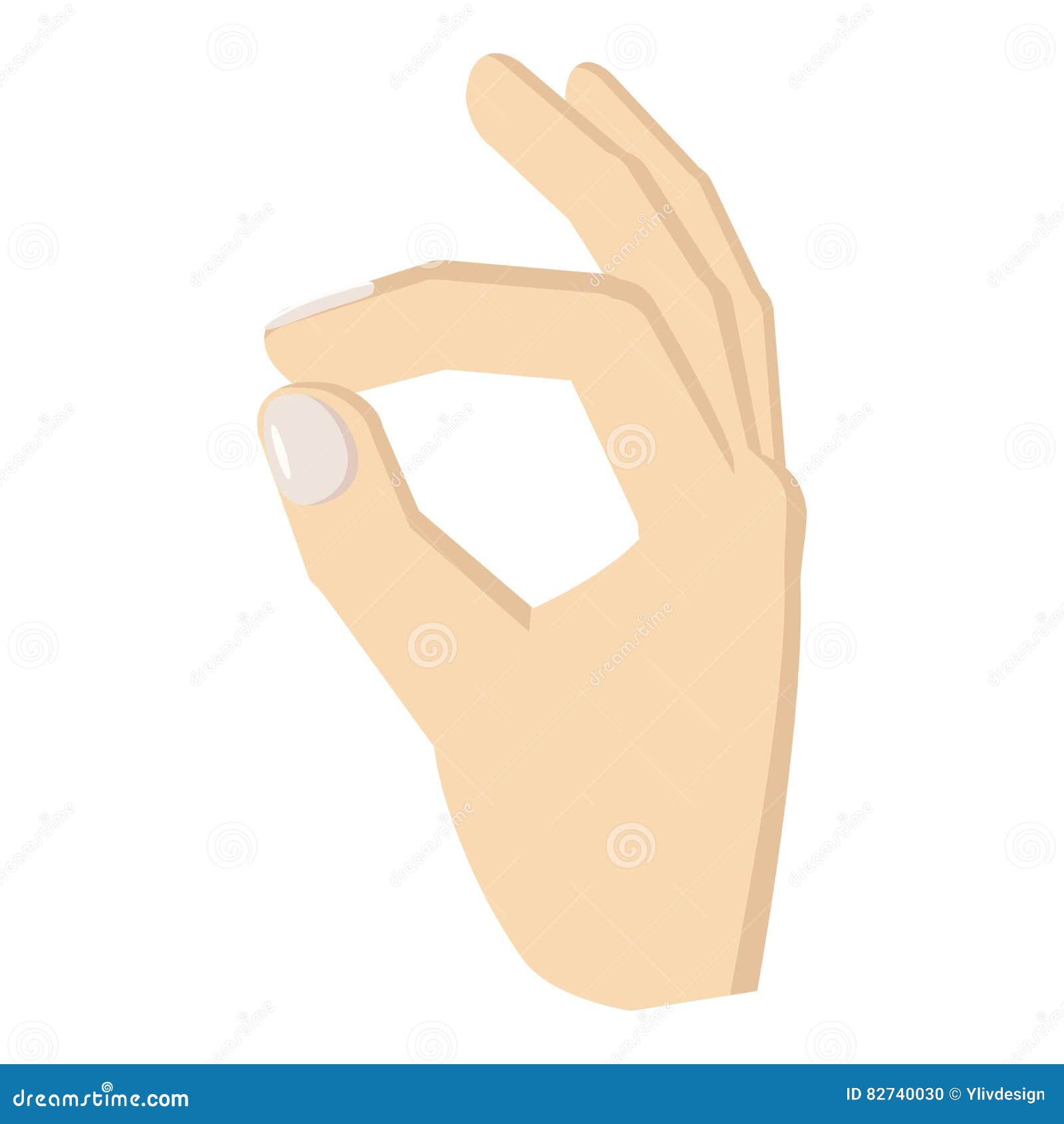 OK Sign Icon, Cartoon Style Stock Vector - Illustration of palm, happy ...