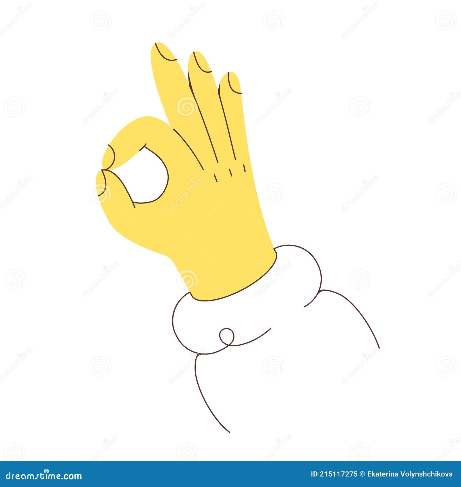 Ok Sign Made by Hand. Vector Simple Line Art Illustration Stock Vector ...