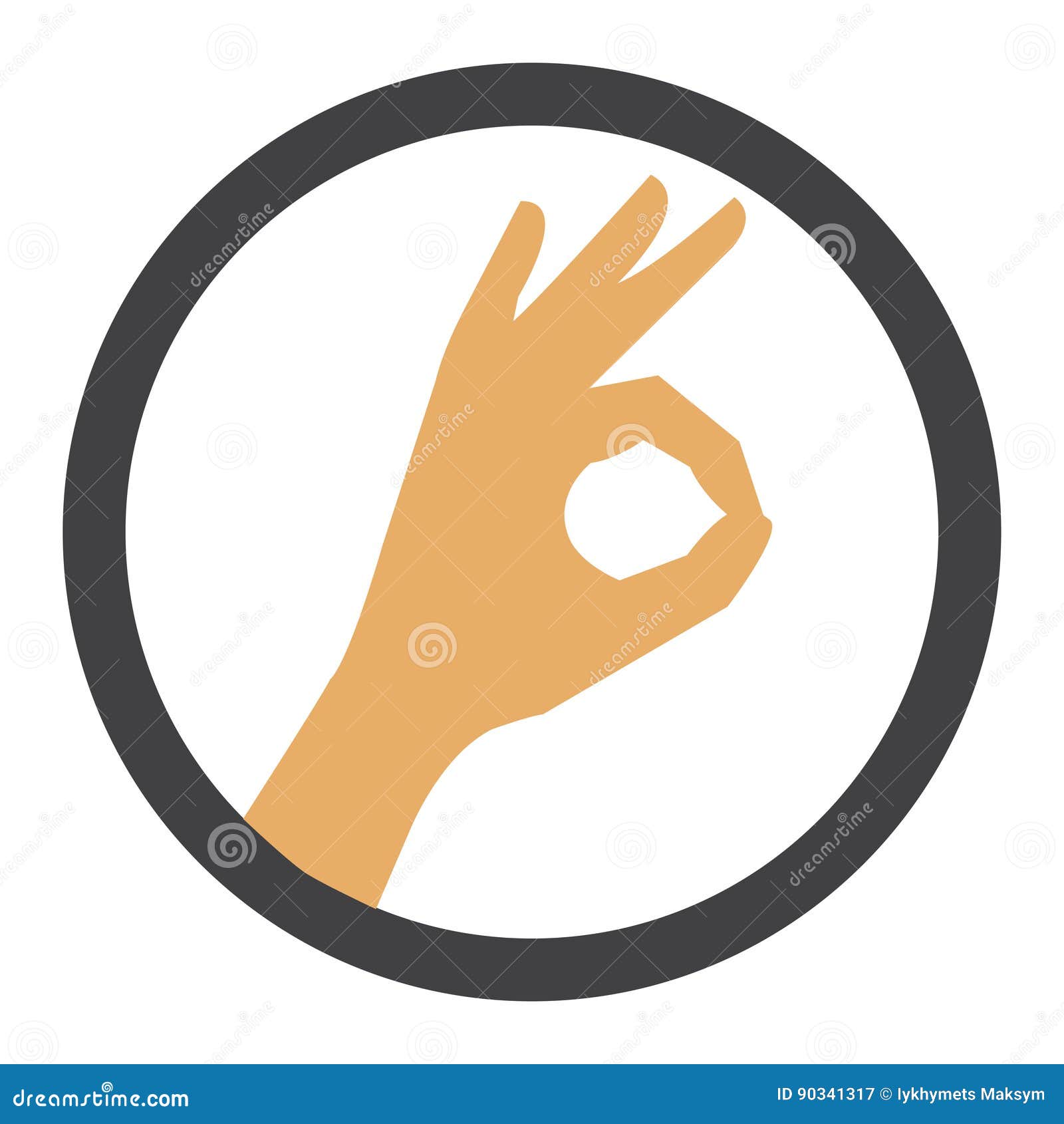 Ok sign stock illustration. Illustration of emotion, cartoon - 90341317