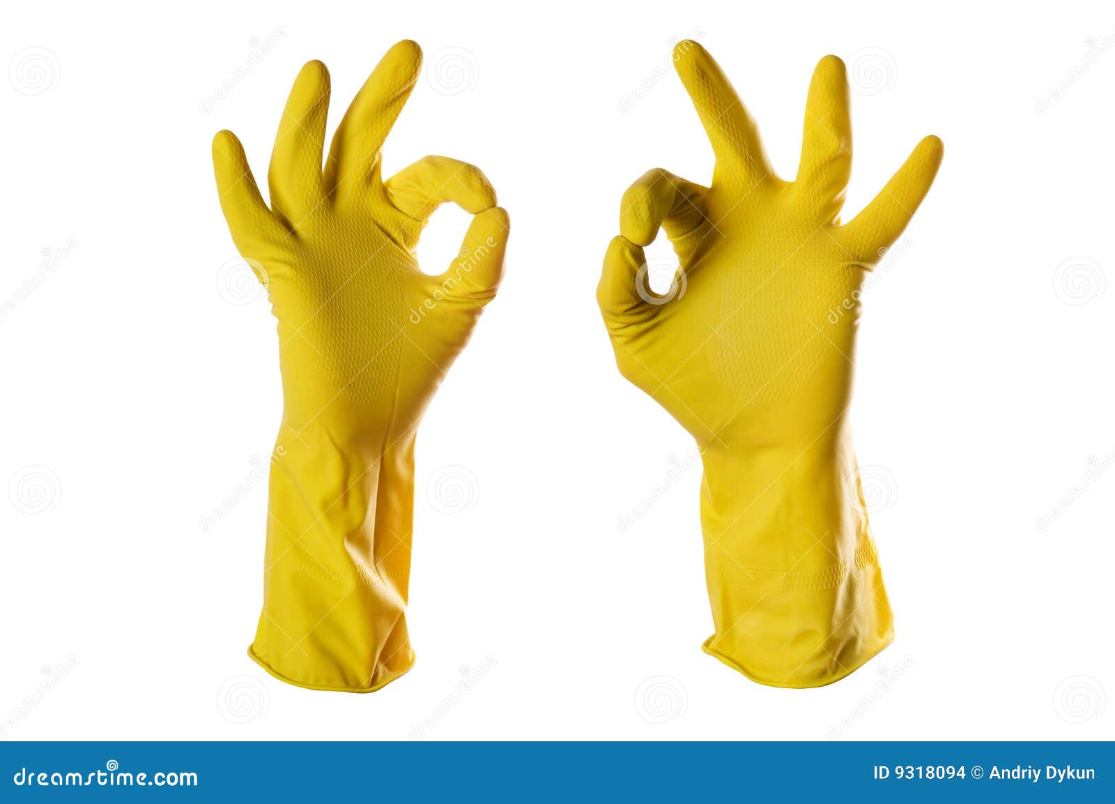 Ok Sign Yellow Rubber Gloves Stock Photo - Image of chemistry, gloved ...