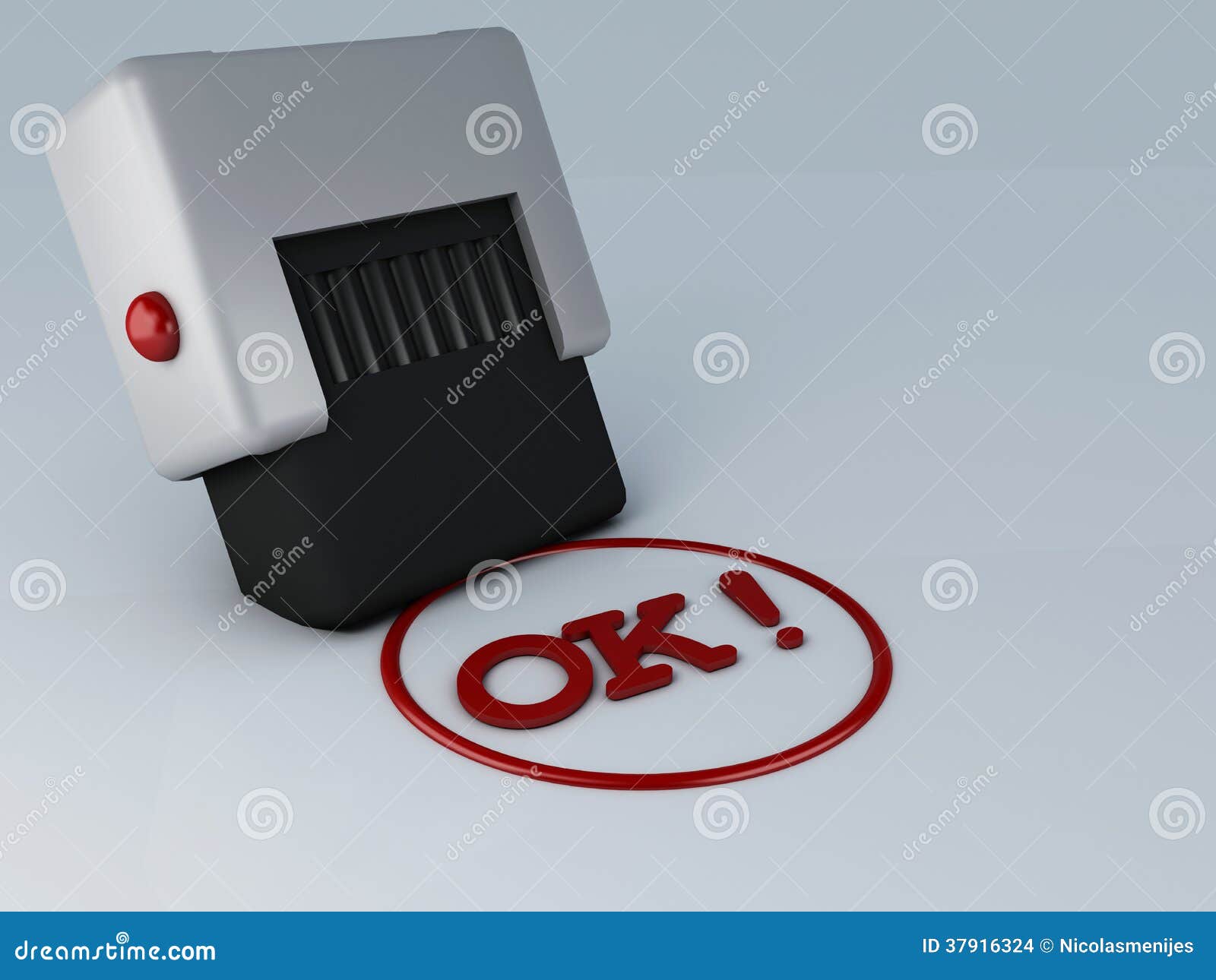 OK stamp 3d stock illustration. Illustration of postage - 37916324