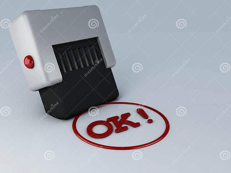 OK stamp 3d stock illustration. Illustration of postage - 37916324