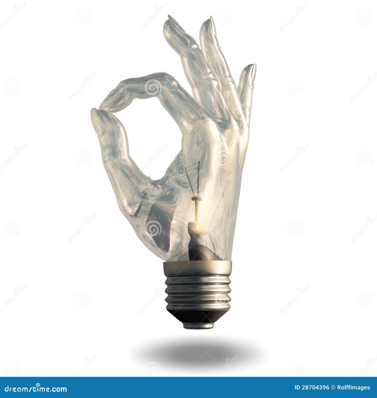 OK Symbol Light bulb stock illustration. Illustration of concept - 28704396
