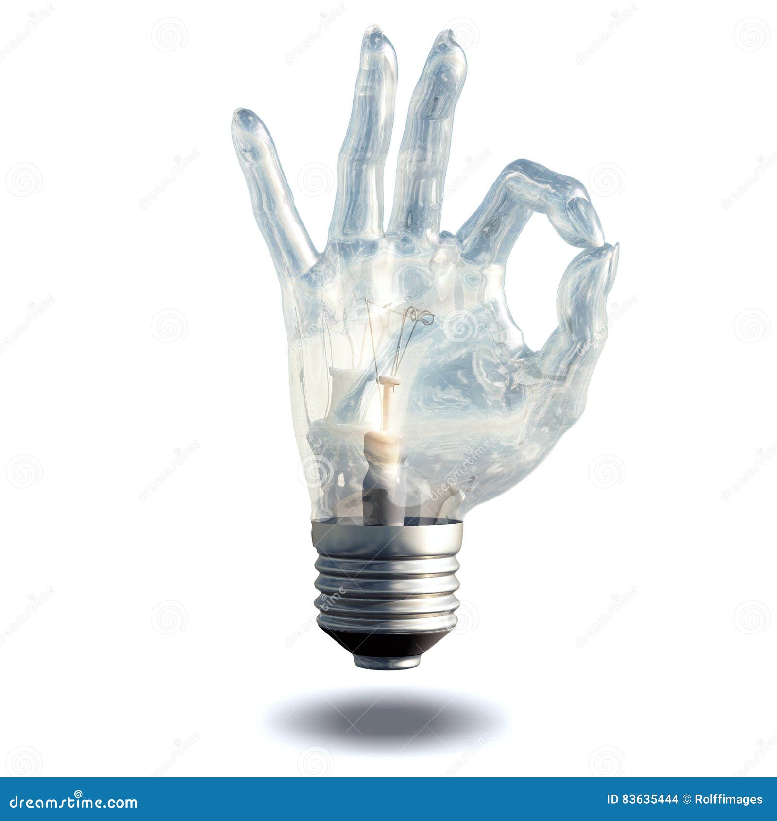 OK Symbol Light Bulb on White Stock Illustration - Illustration of bulb ...