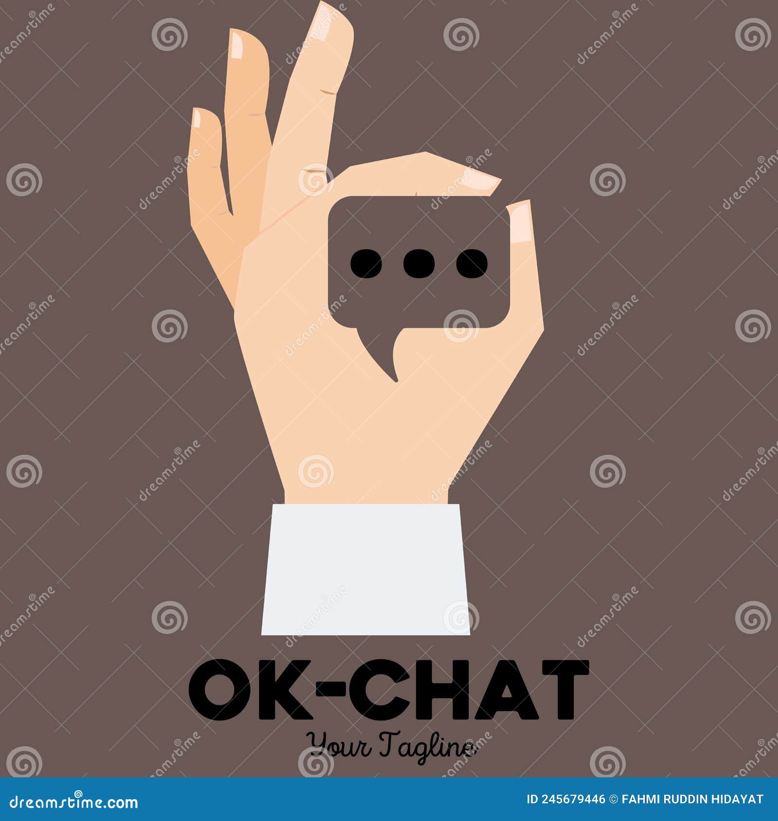 Ok-talk Logo with Combination Hand and Chat Icon Stock Vector ...